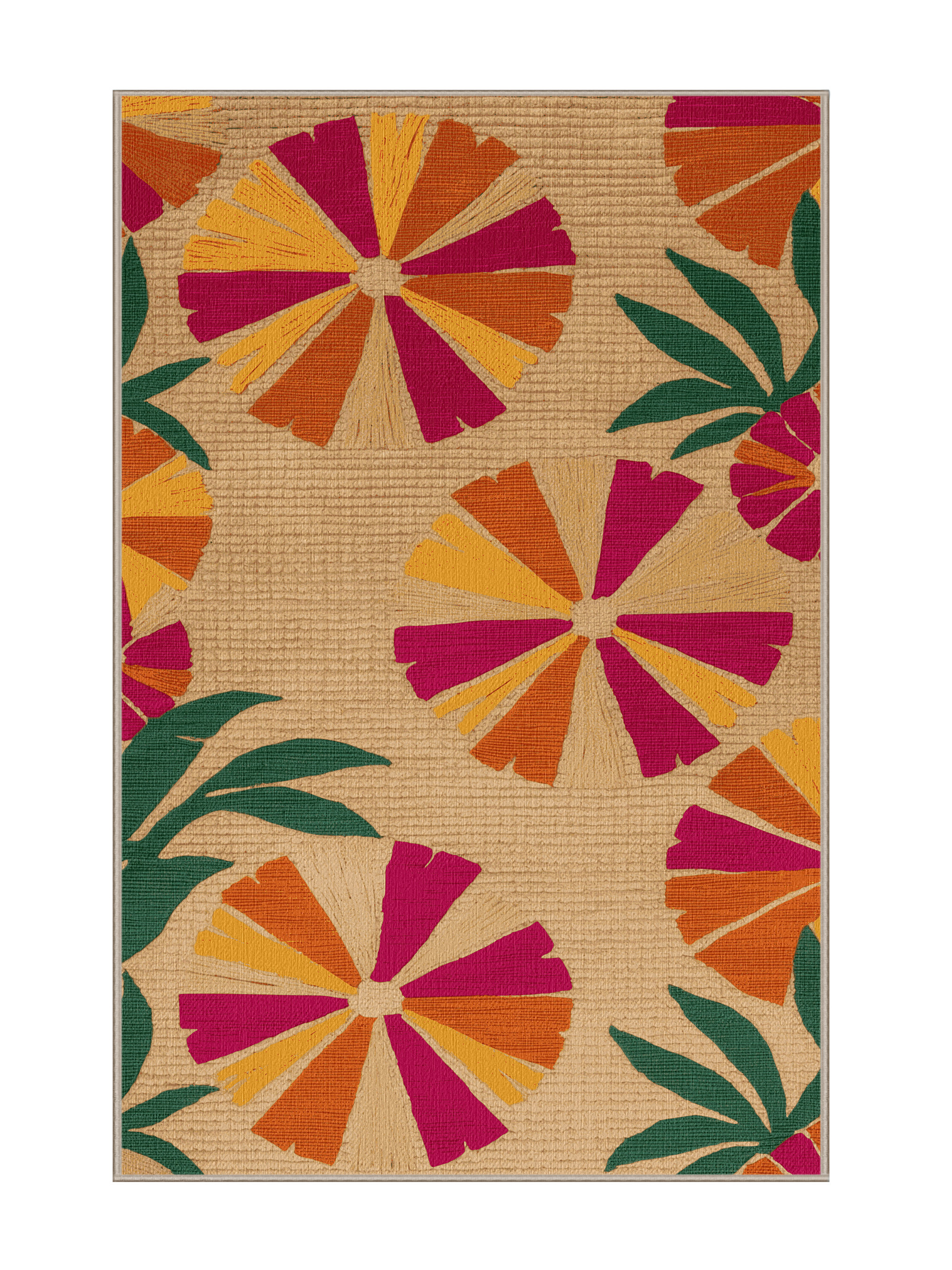 Dakota Fields Washable Geometric Flowers Hawaiian Area Rug | Wayfair