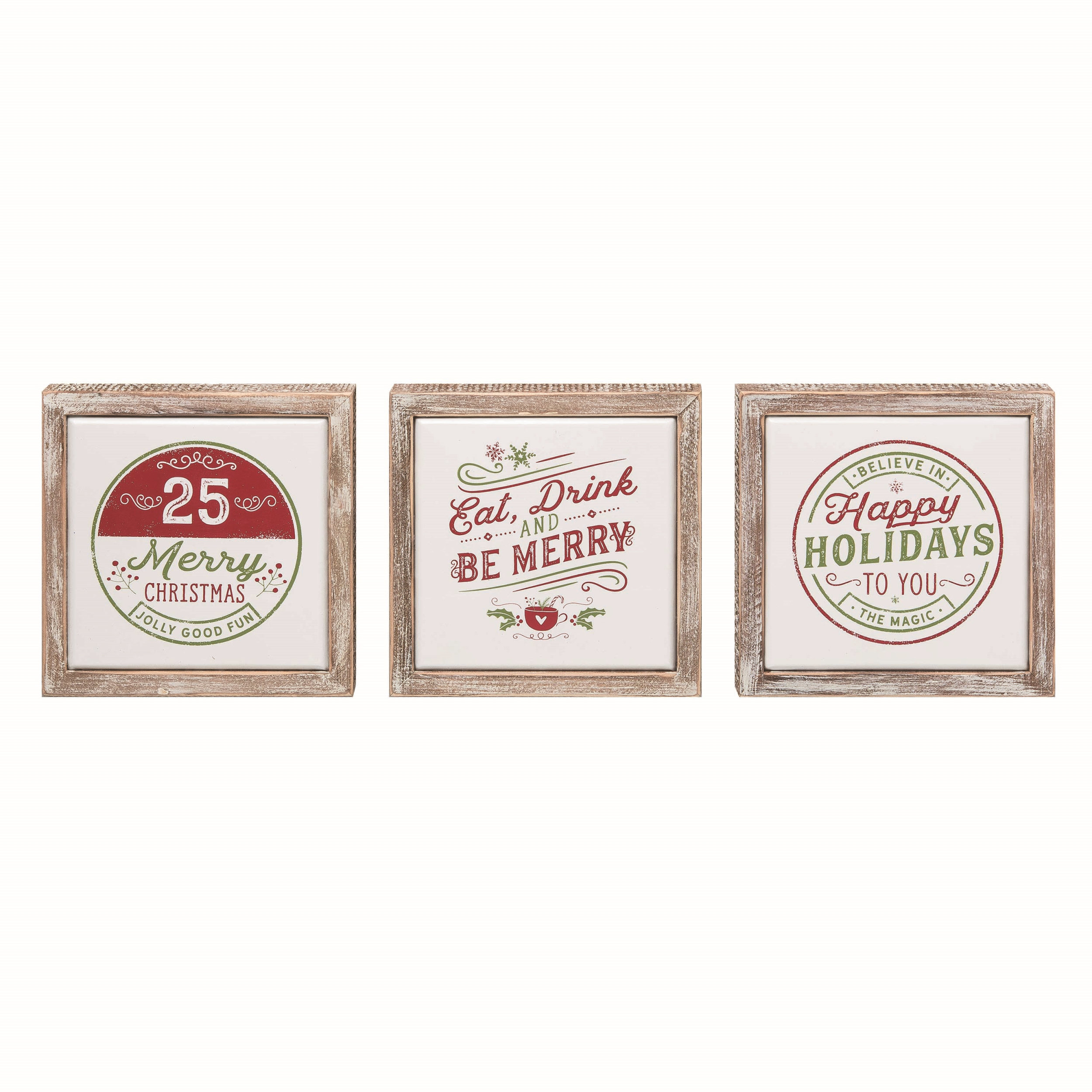 The Holiday Aisle® Wood Candy Cane Block Decor Set of 3 Christmas Home Decorations | Wayfair