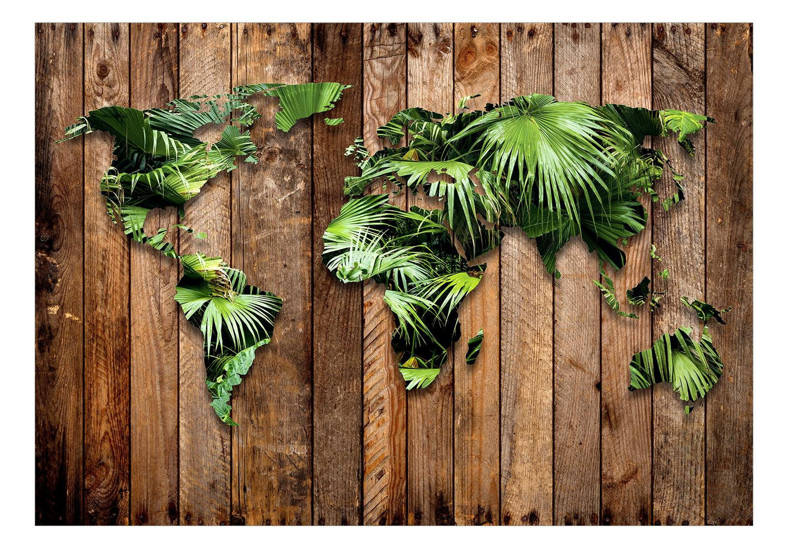 Bayou Breeze Peel and Stick World Map Wall Mural - Jungle World Map ...