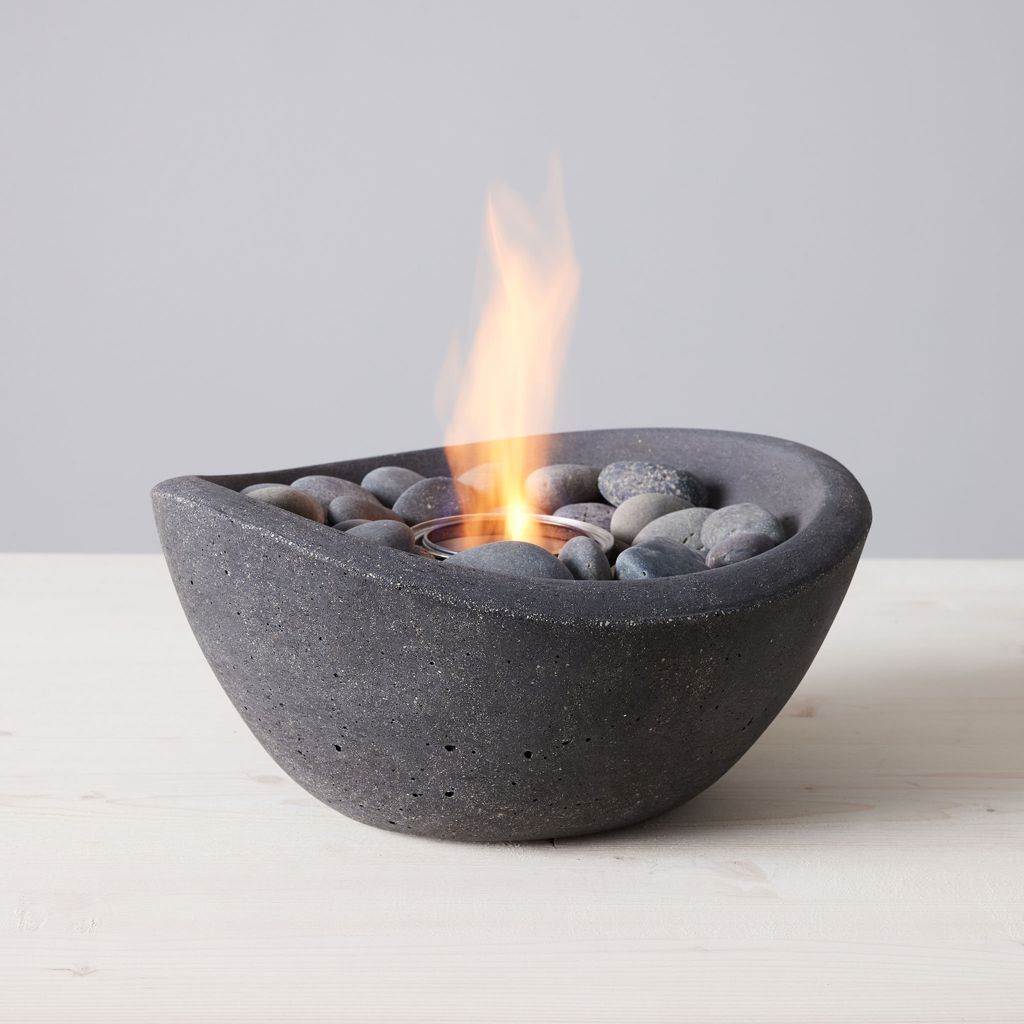 TerraFlame Wave Concrete Table Top Gel Fuel Fire Bowl - Indoor and ...
