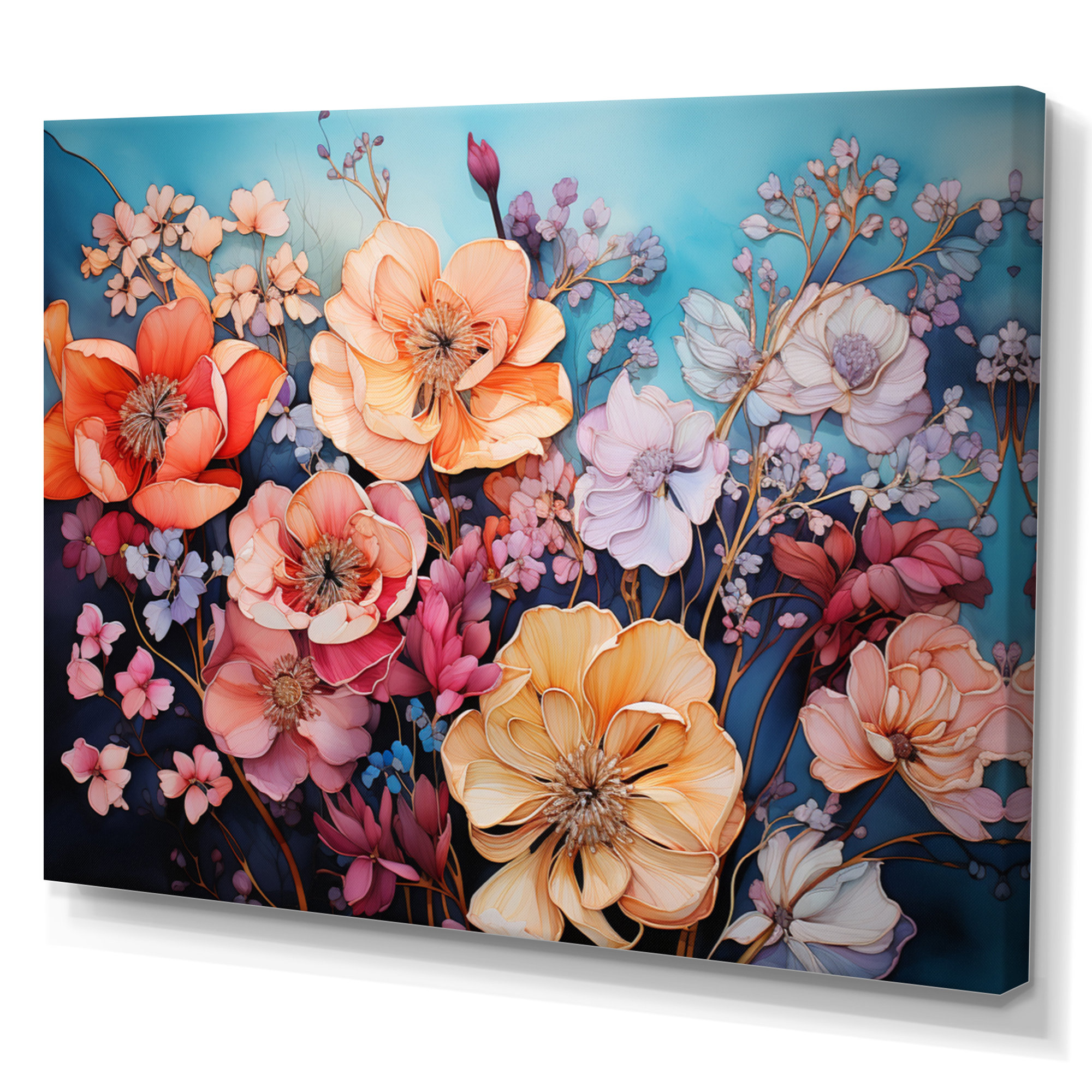 Red Barrel Studio® Coral Floral Symphony I - Abstract Botanicals Wall ...