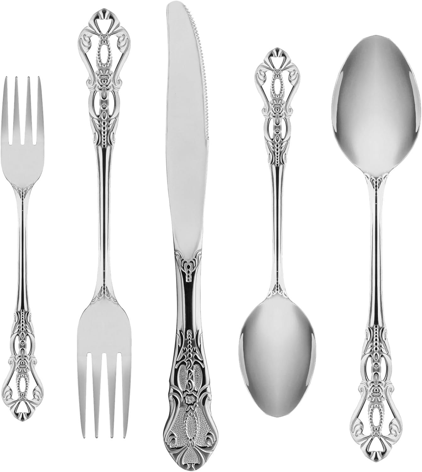 Rosdorf Park 60-Piece Stainless Steel Silverware Set For 12, Elegant ...