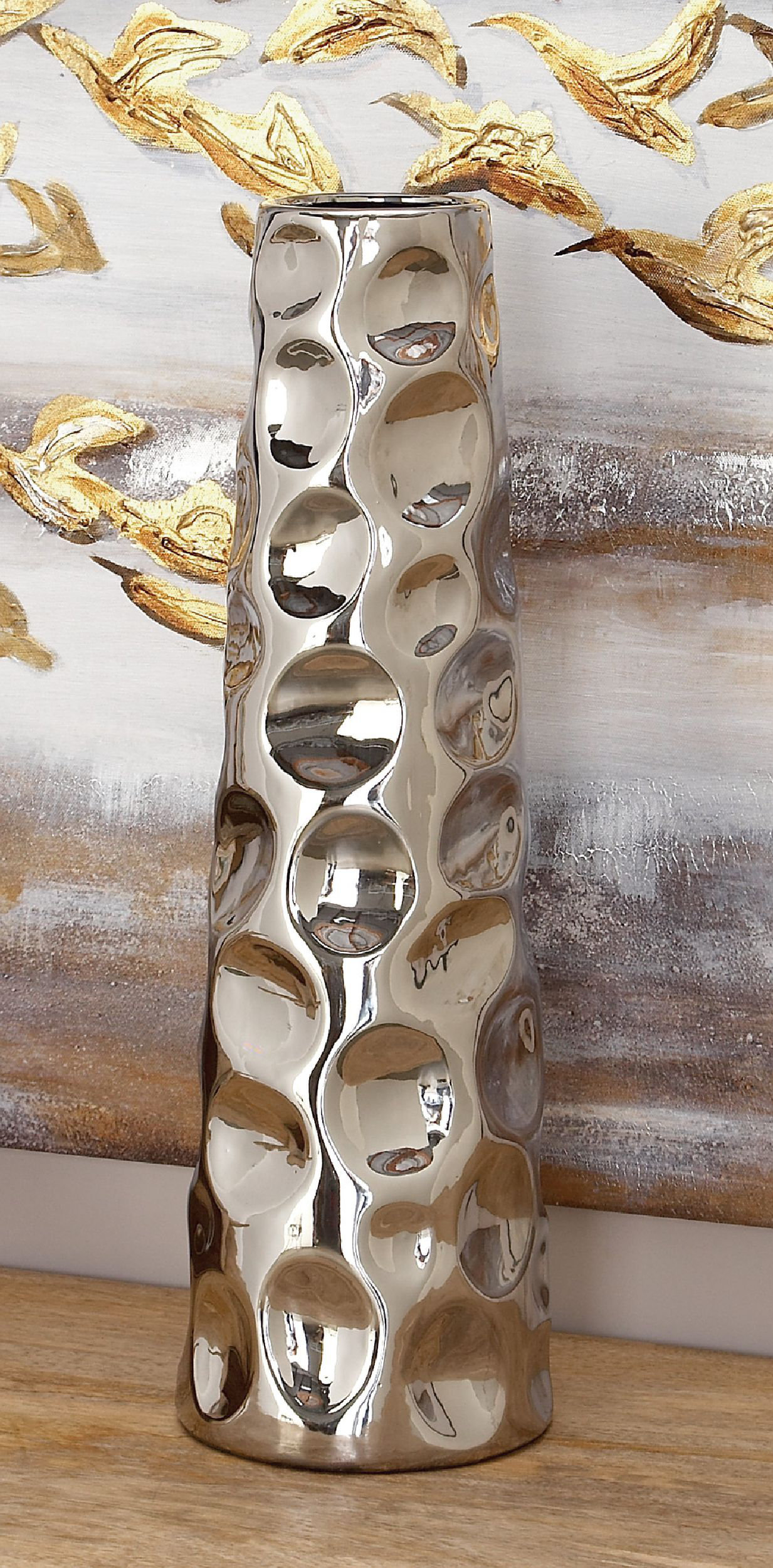 Ivy Bronx Meltham Ceramic Cone Decorative Vase with Concaved Bubble ...