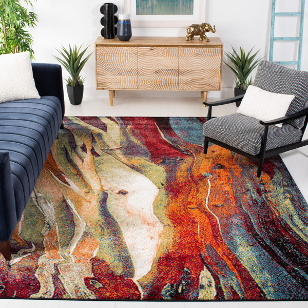 17 Stories Dowlen Performance Abstract Rug & Reviews | Wayfair