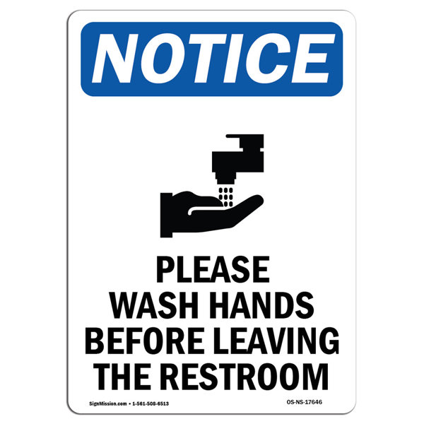 SignMission Notice - Please Wash Hands Before Leaving Sign | Wayfair