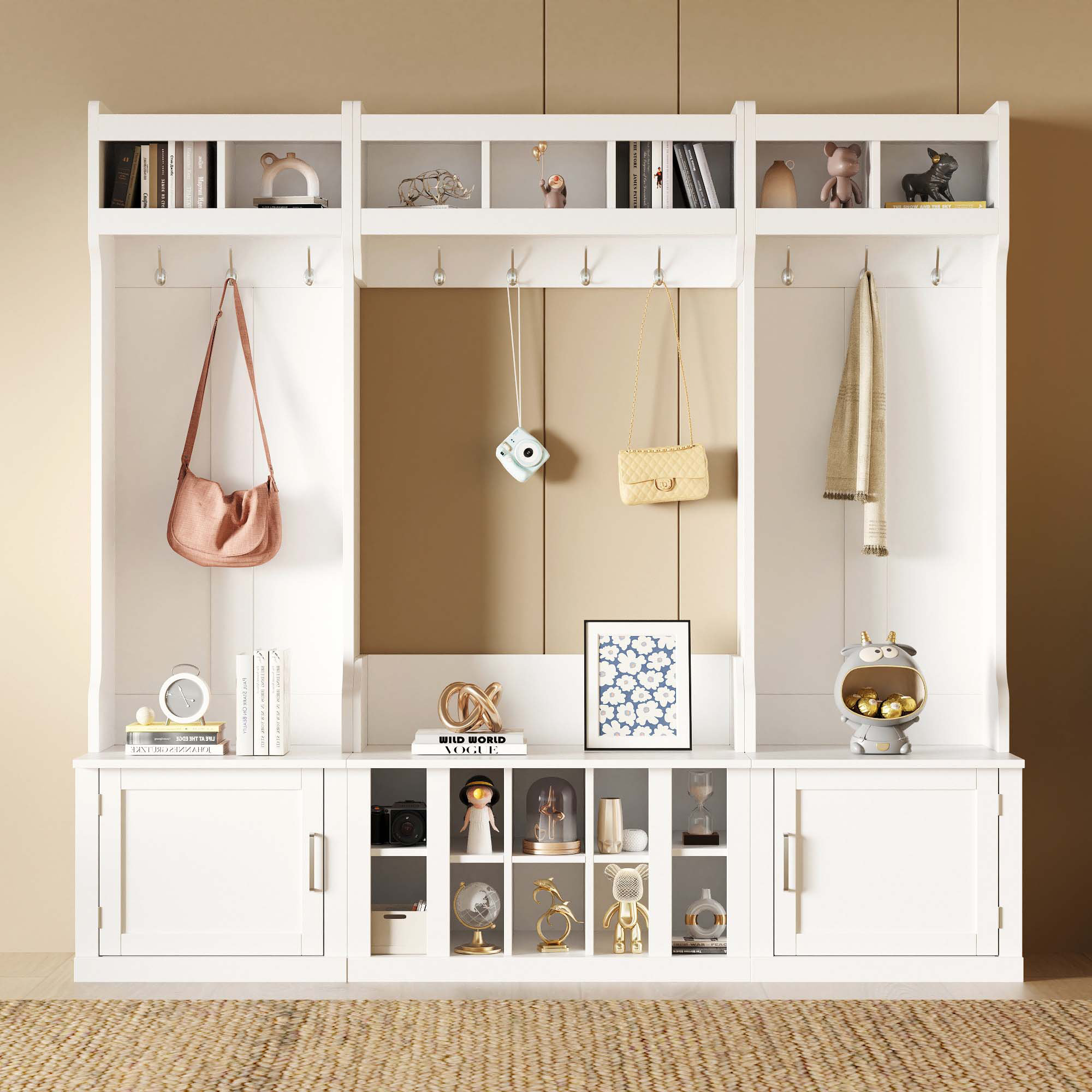 Red Barrel Studio 4-IN-1 Multi-Functional Entryway Hall Tree With Coat ...