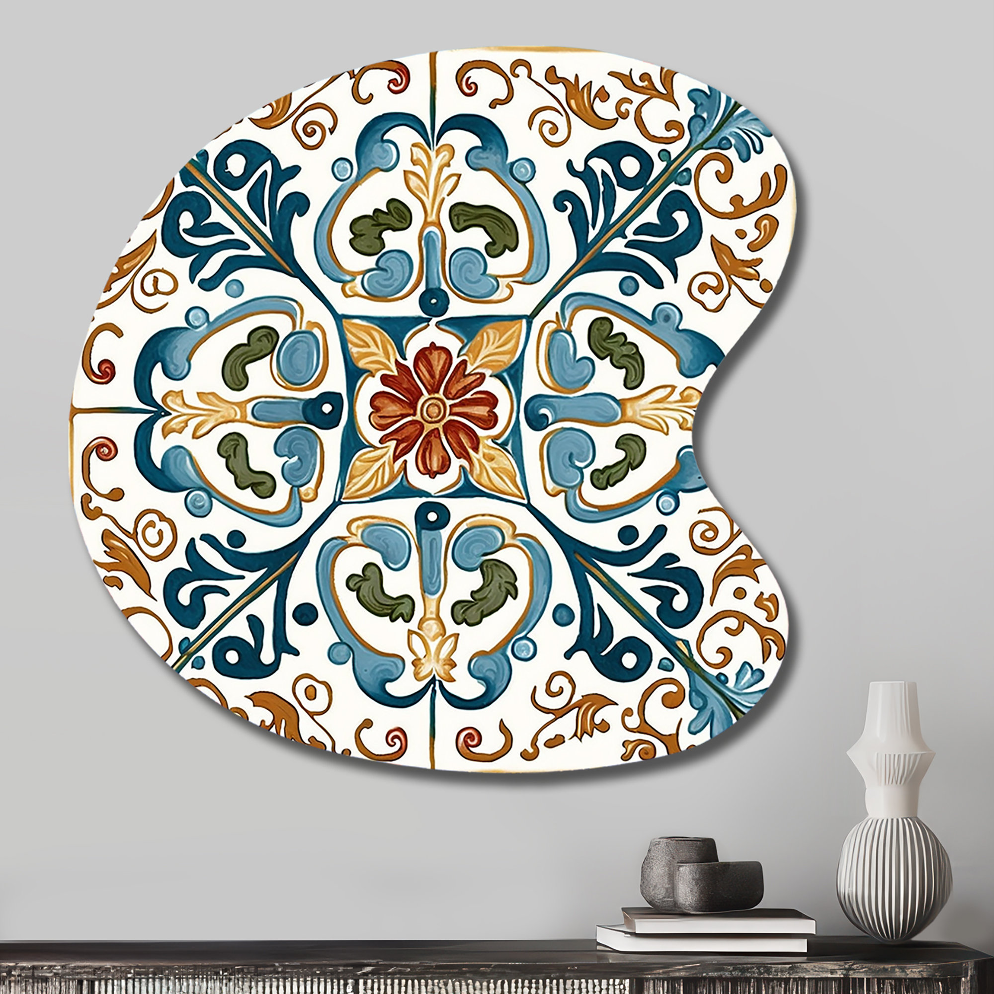 Bungalow Rose Mediterranean Tiles In Retro Blue VI - Abstract Tile Drop ...