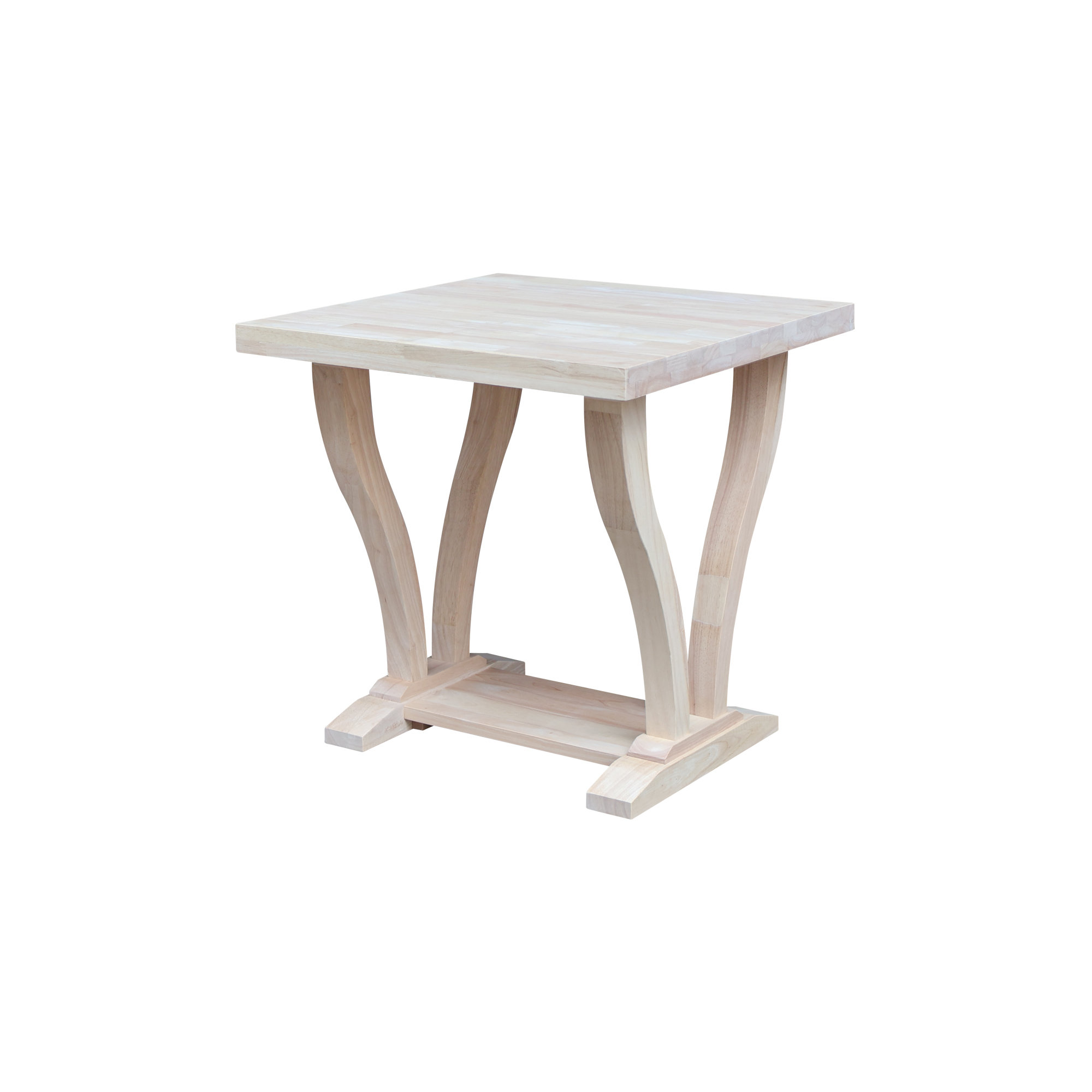 Rosalind Wheeler Aleister 24'' Tall Solid Wood Sled Base End Table ...