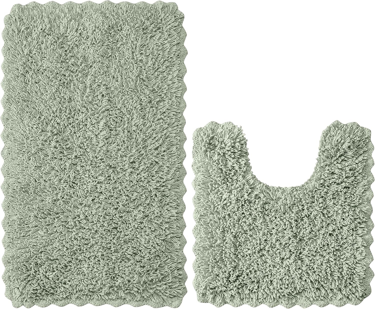 Hokku Designs 100% Cotton Tufted Bathmat Anti Slip 2Pcs Set Of 20 X20 ...
