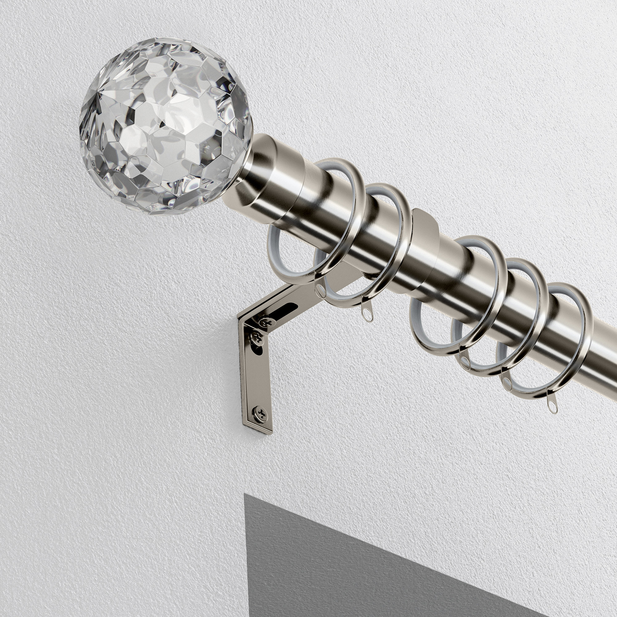 Symple Stuff ECO PK 28mm Fixed Crystal Pole Set 180cm Satin Silver ...