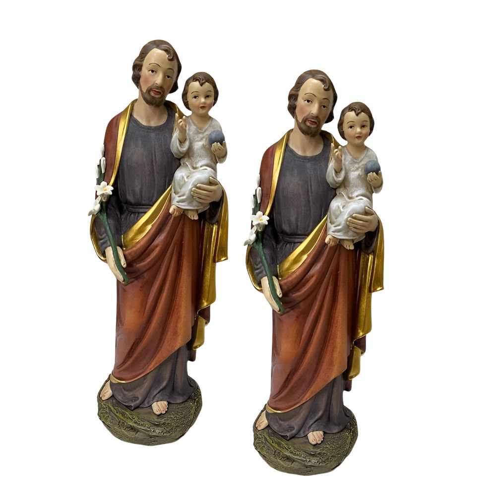 World Menagerie "2-PC Set" ICE ARMOR 12"H St. Joesph Holding Baby Jesus ...