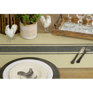 Gracie Oaks Hambrook Rectangle Striped Cotton Table Runner & Reviews ...