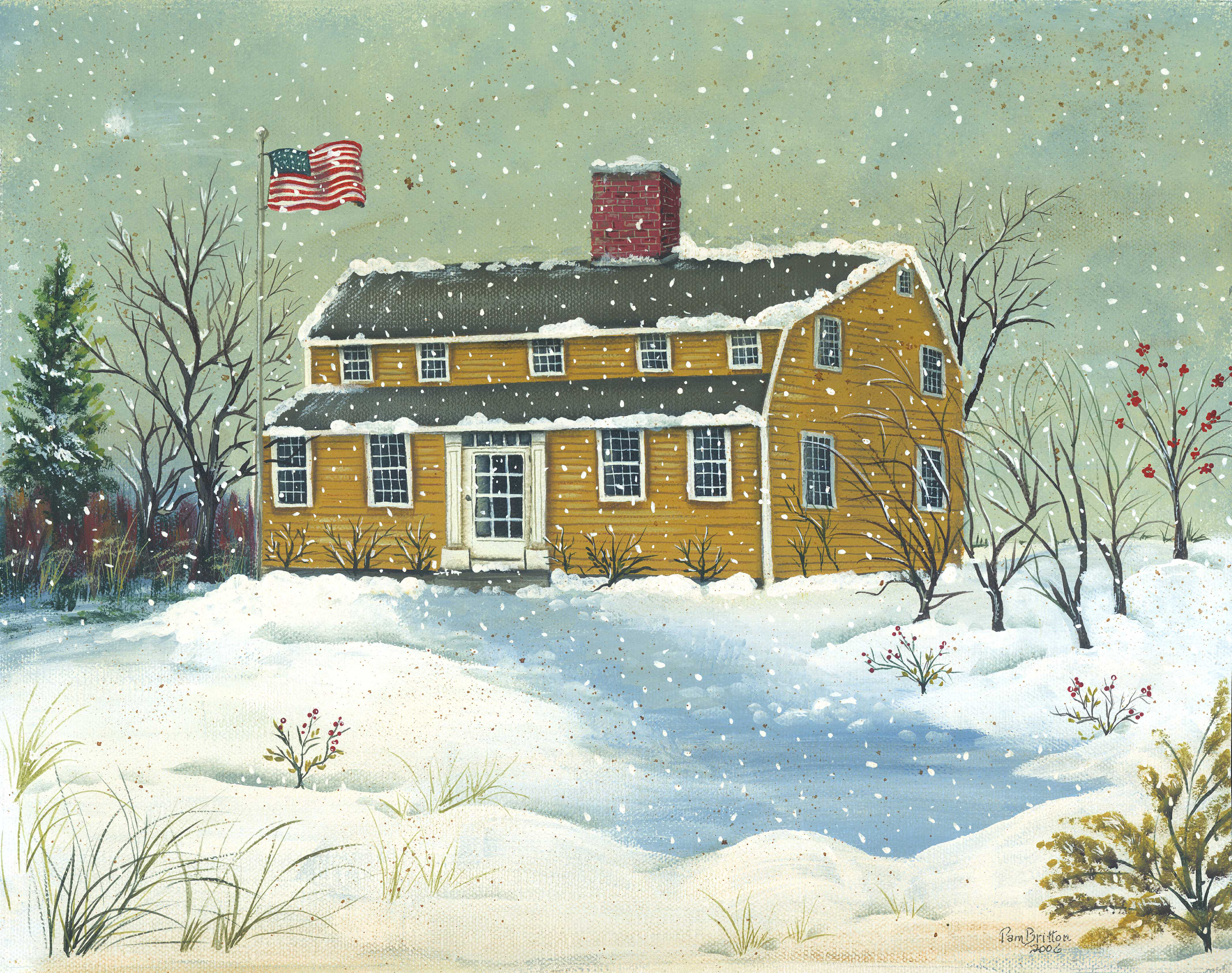 Wildon Home® Burnham Tavern in Winter by Pam Britton - Wrapped Canvas ...
