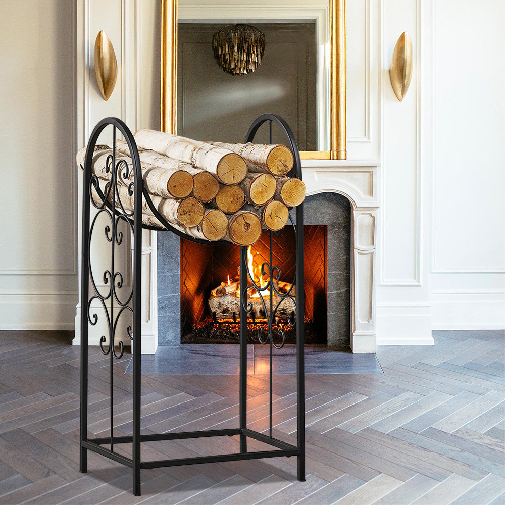 BESTCOSTY Log 15'' W Metal Log Rack | Wayfair