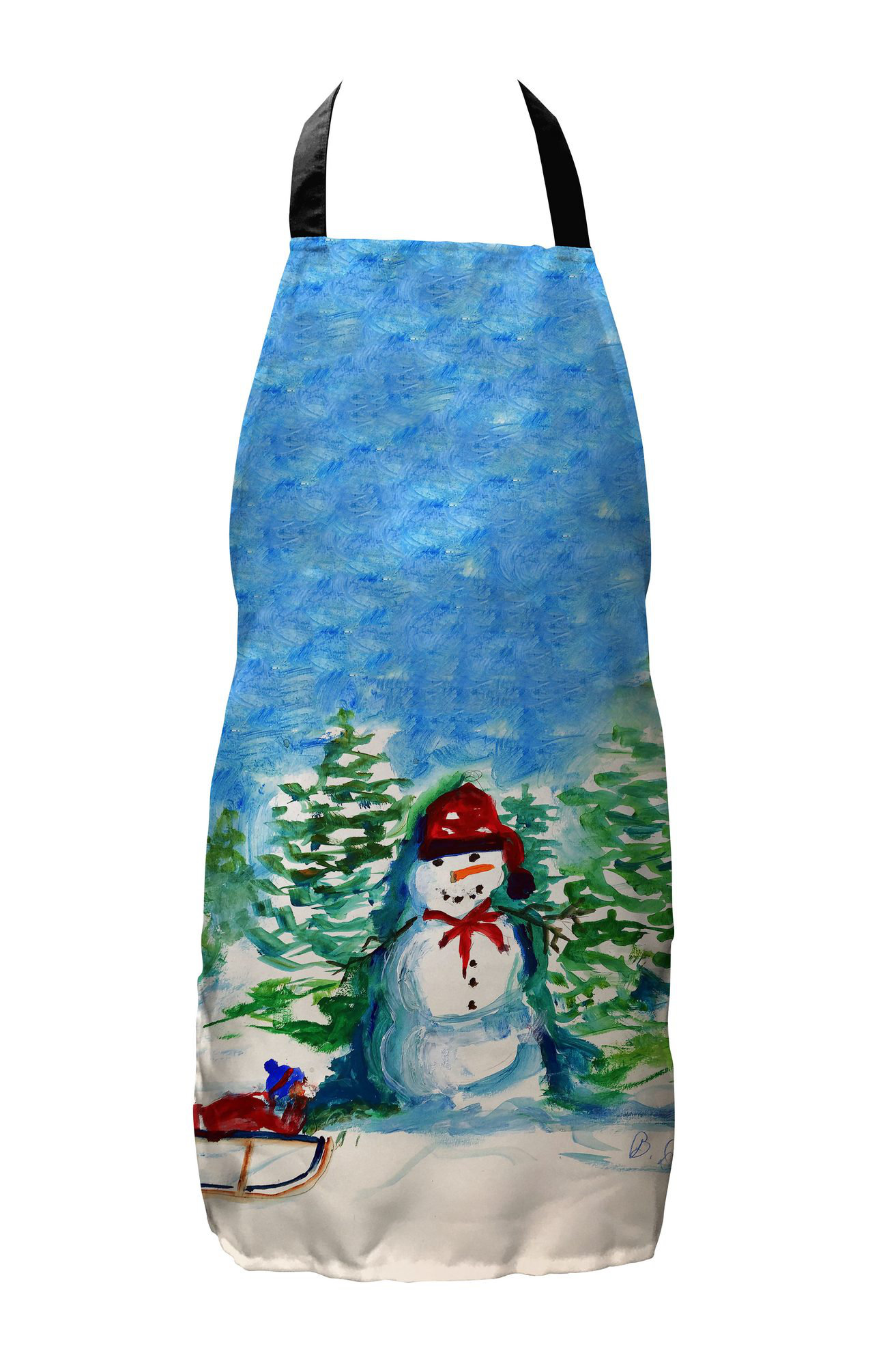East Urban Home Snowman & Sled Apron | Wayfair