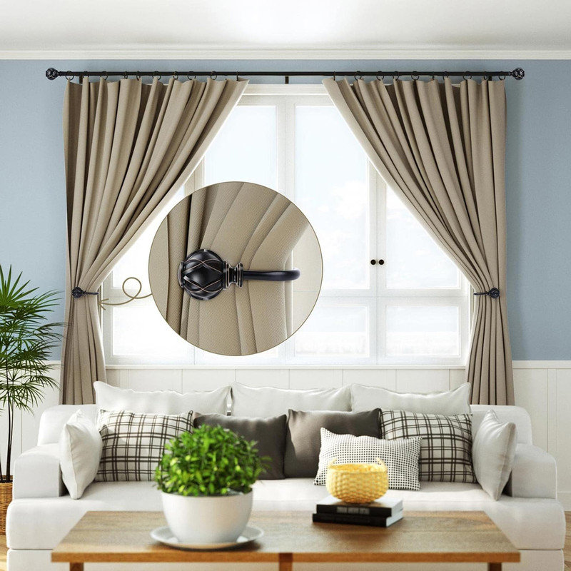 Bloomsbury Market Decorative Curtain Drapery Holdbacks, Netted Texture ...