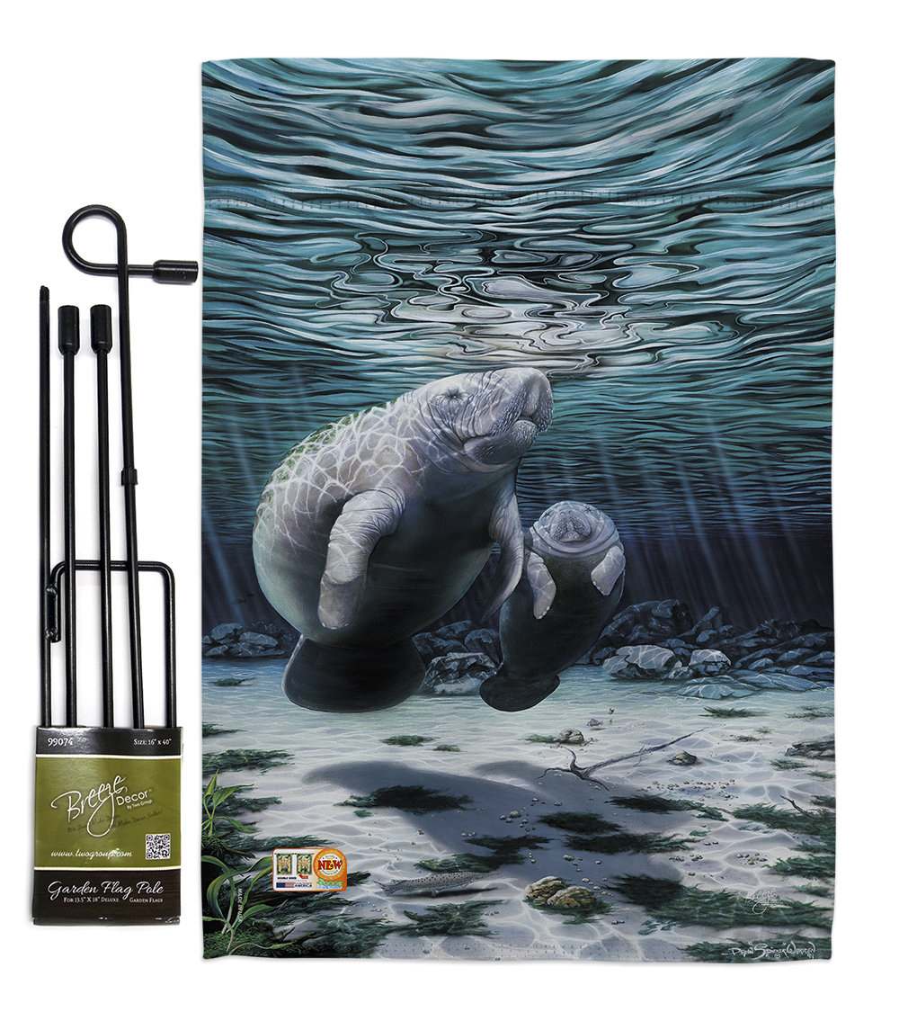 Breeze Decor Manatees Sea Animals Impressions 2-Sided Polyester 18.5 x ...