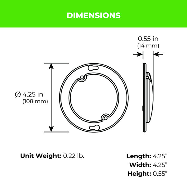 Ebern Designs 4 in. Universal Round Utility Light 882-Lumens Compact ...