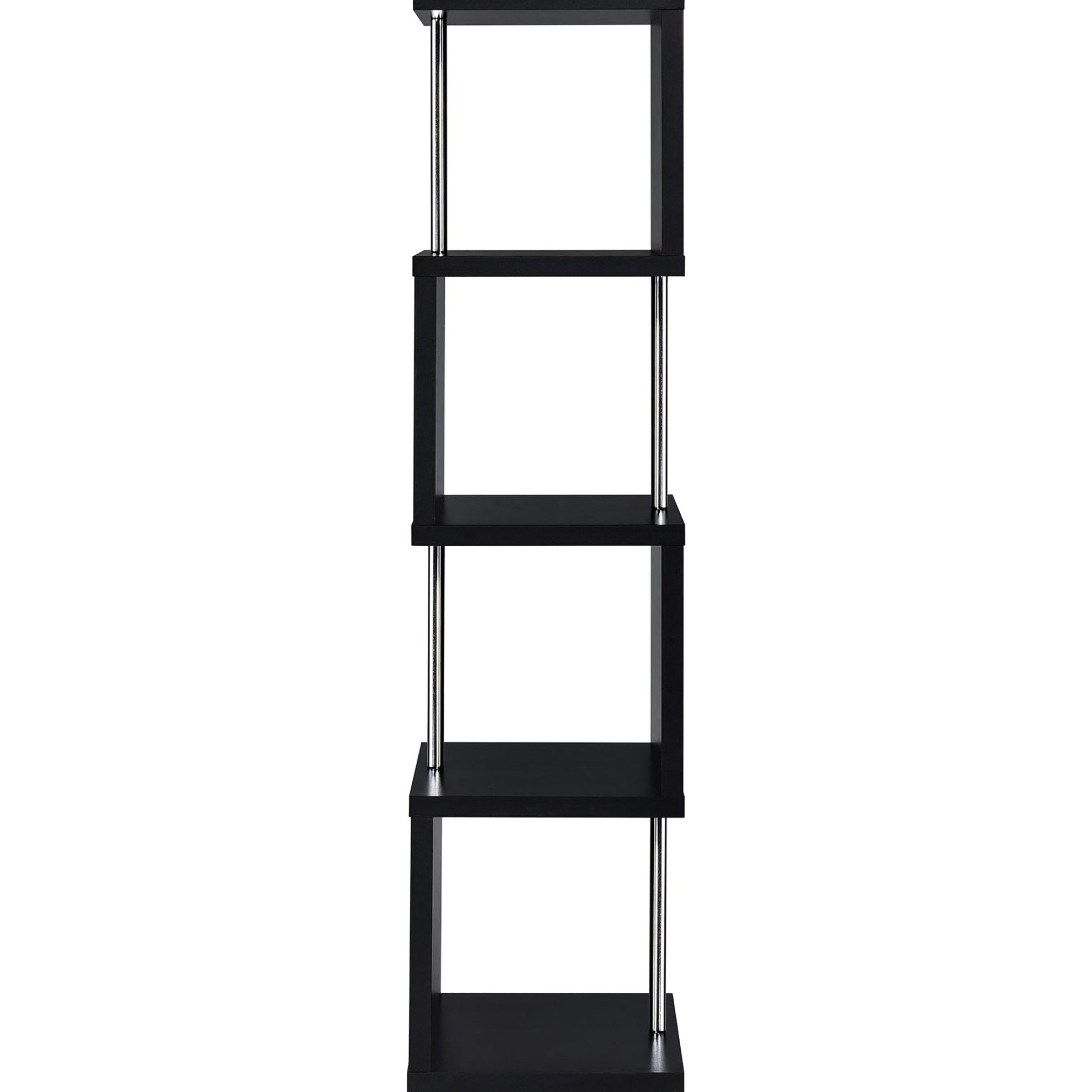 Banior 4 Bookcase, Black And - Maximize Office Space Utilization Modern ...