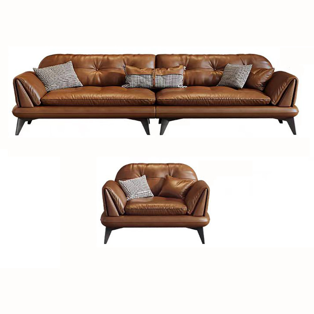 Hype Styled Retro oil wax leather business office sofa set | Wayfair
