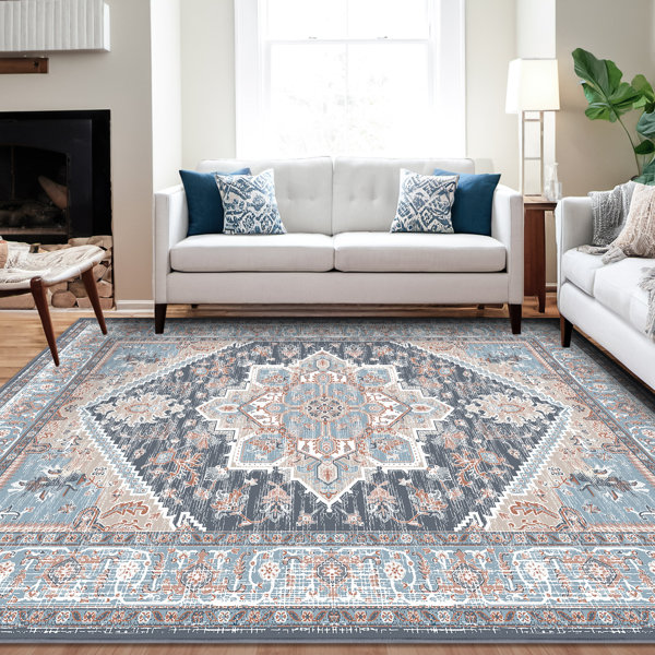 Bungalow Rose Machine Washable Indoor Soft Non-Skid Area Rugs Mat | Wayfair