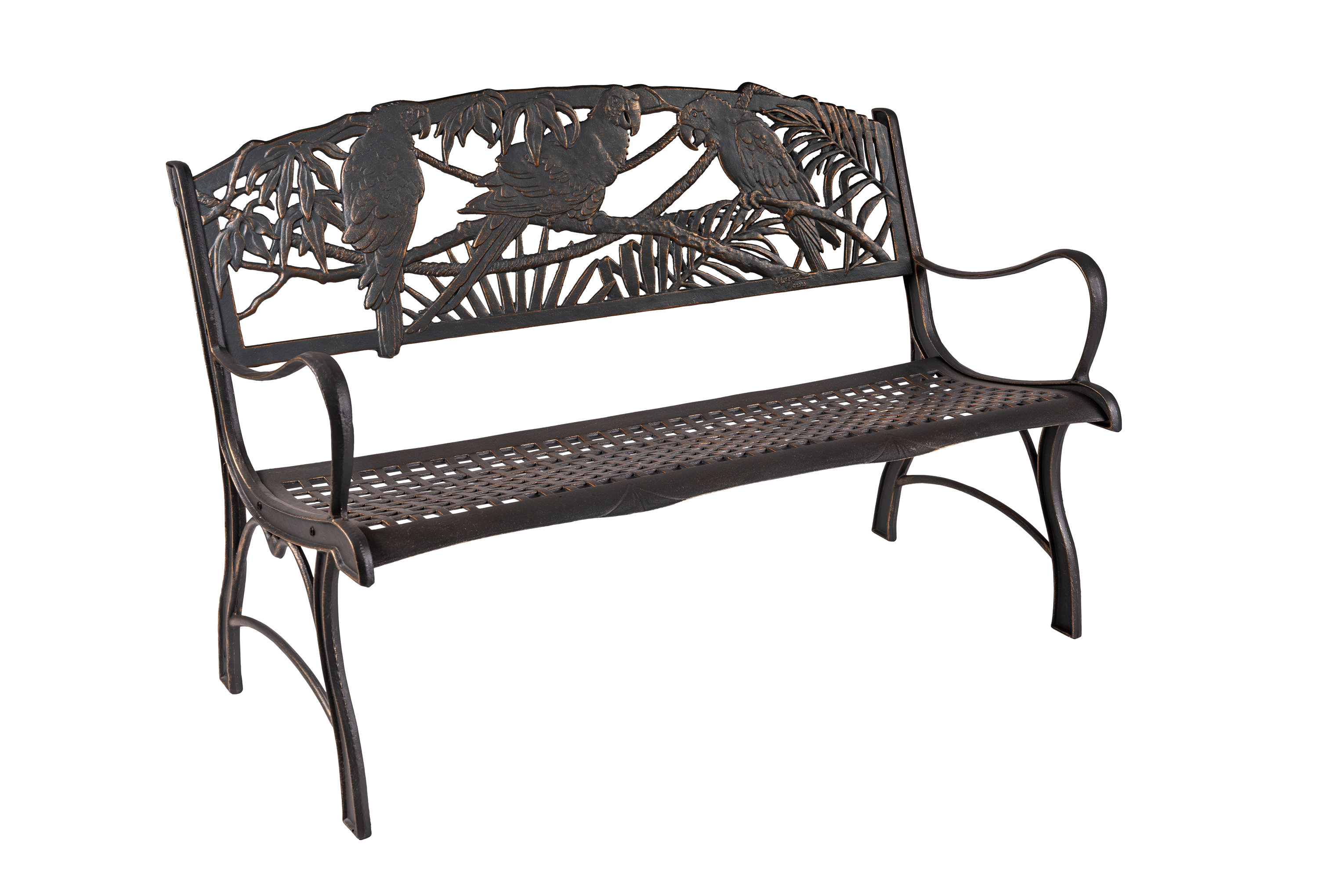 Alcott Hill® Kuebel Cast Iron Parrot Bench | Wayfair