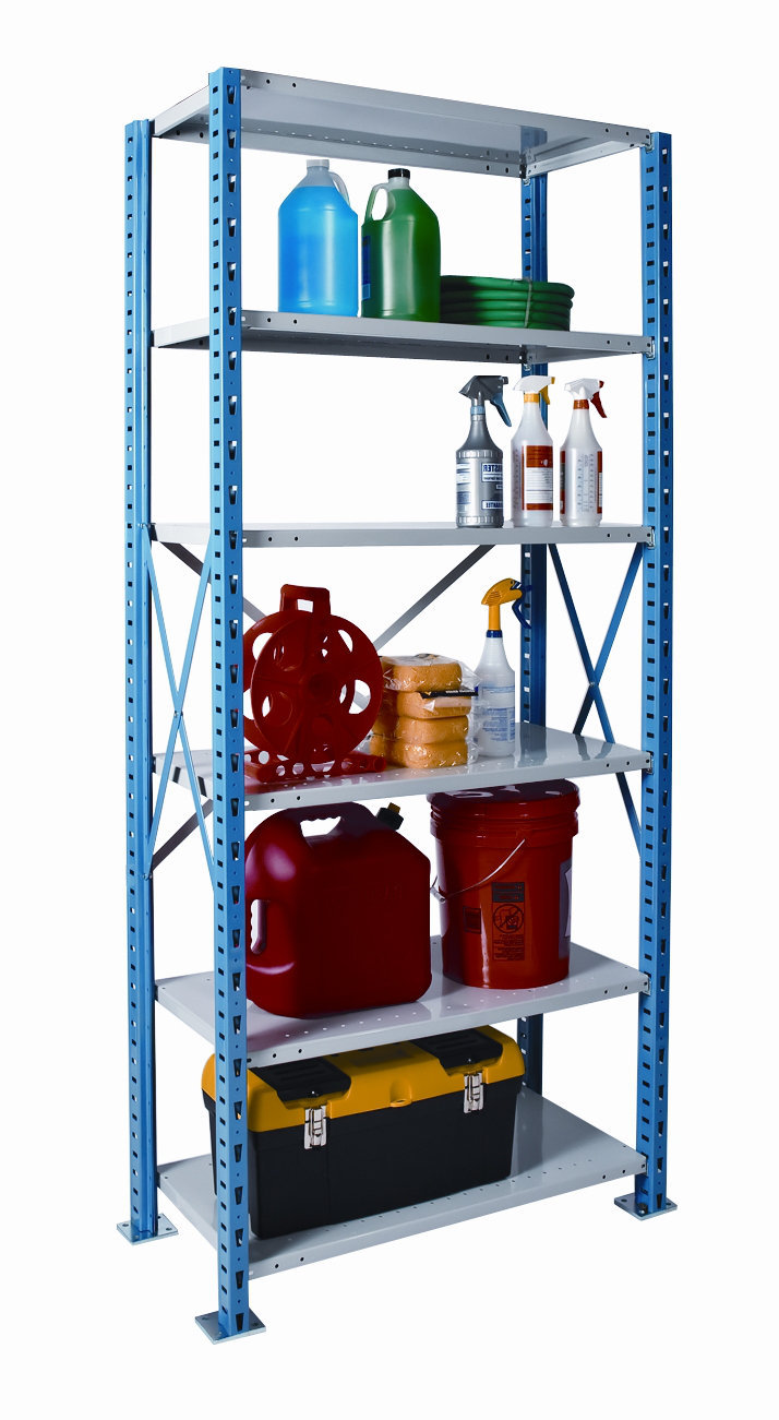 Hallowell H-Post High Capacity Open Style 6 Shelf Shelving Unit Starter ...