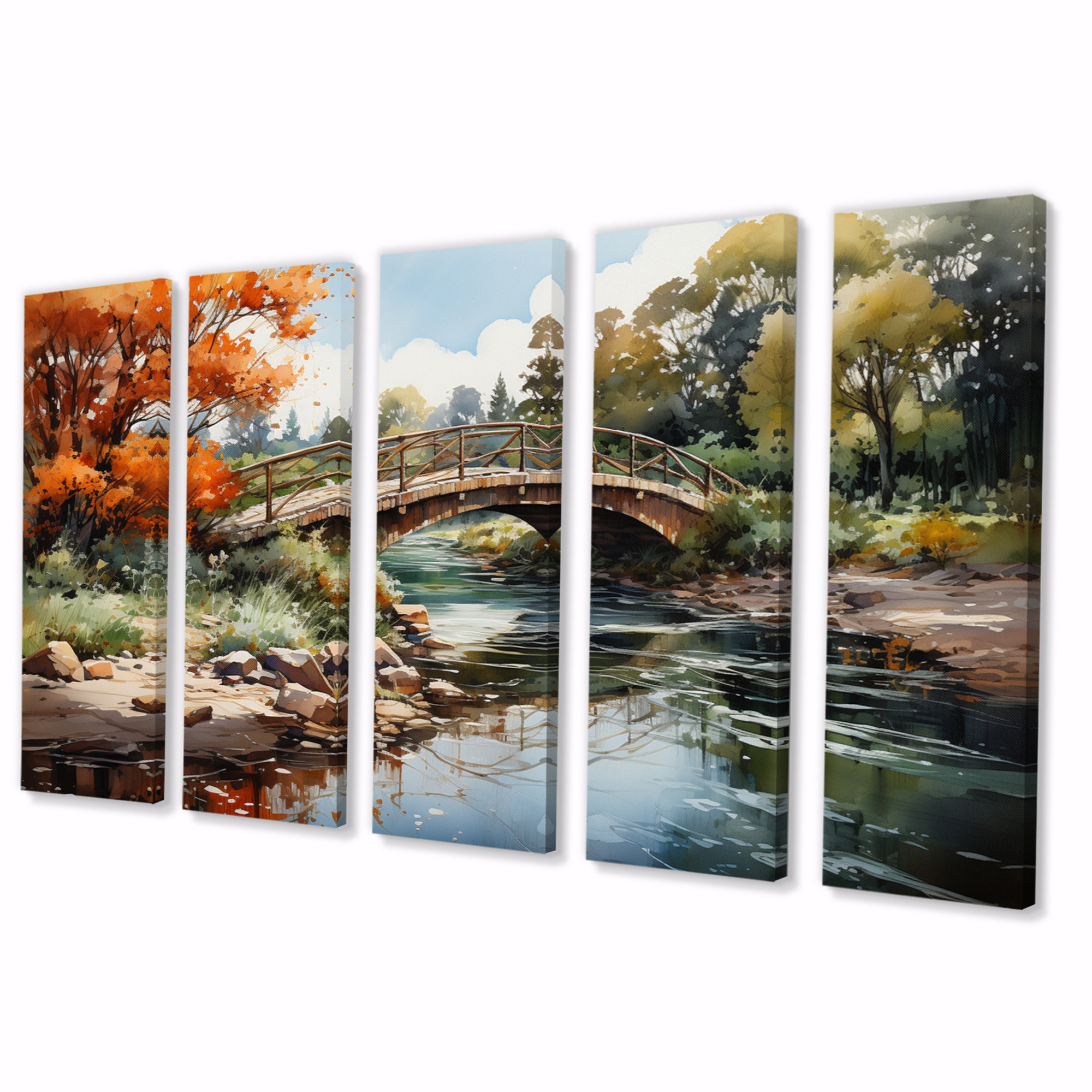 Design Art Beige Bridge Impressionist Crossing An I - Architecture Wall ...