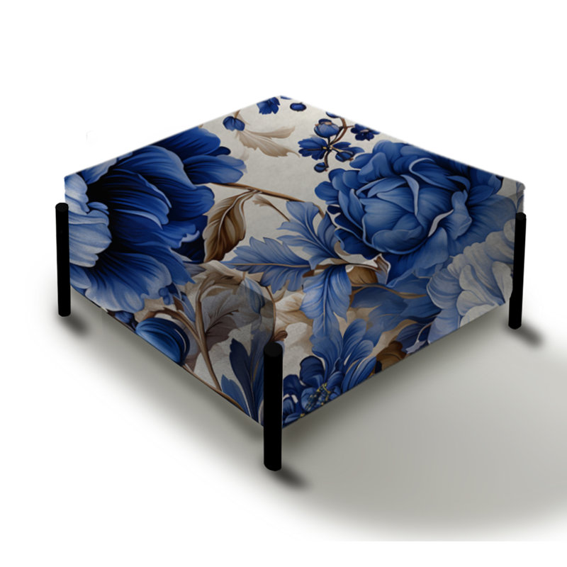Design Art Cobalt Blue Renaissance Victorian Pattern - Floral Large ...