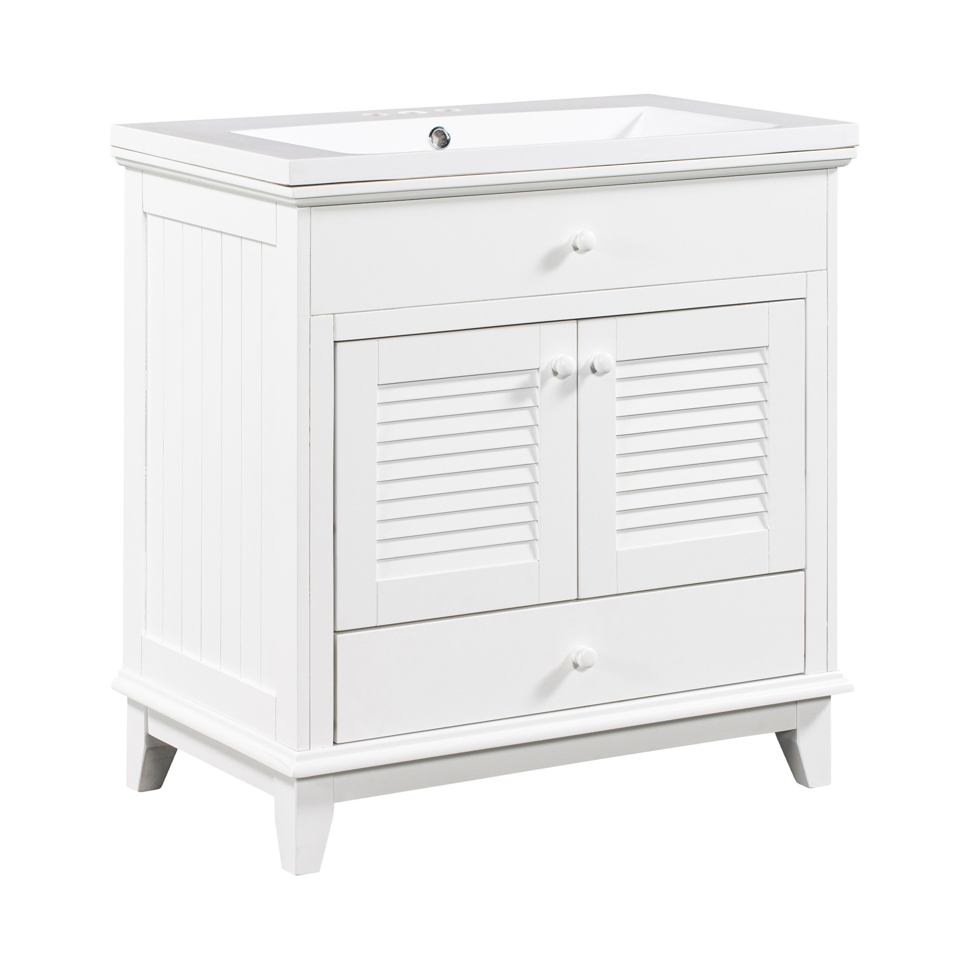 Highland Dunes Stylish Bathroom Vanity With Solid Wood Structure And ...