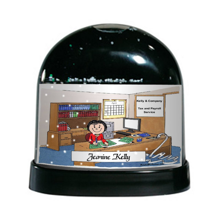 The Holiday Aisle® Friendly Folks Cartoon Female Payroll Clerk Snow ...