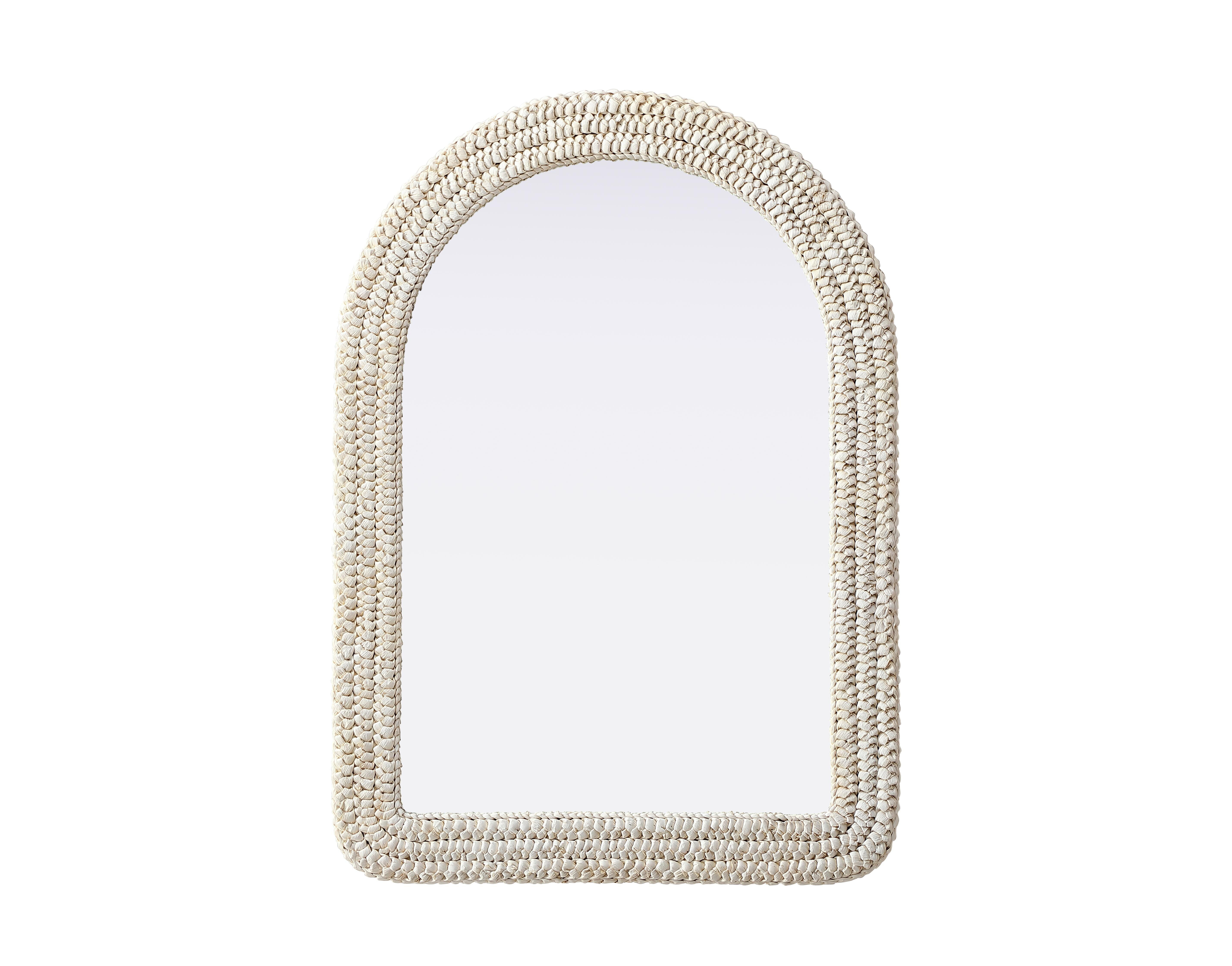 Elegant Lighting Arch Cornhusk Mirror 42 in Linen White | Wayfair
