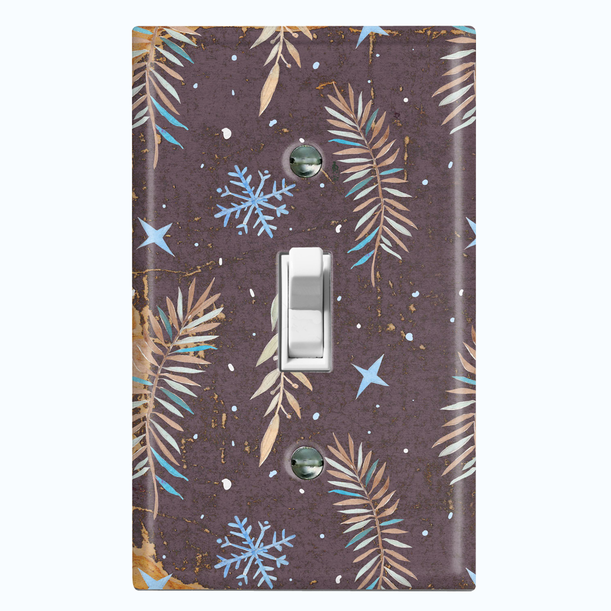 WorldAcc Metal Light Switch Plate Outlet Cover (Winter Leaves Snow ...