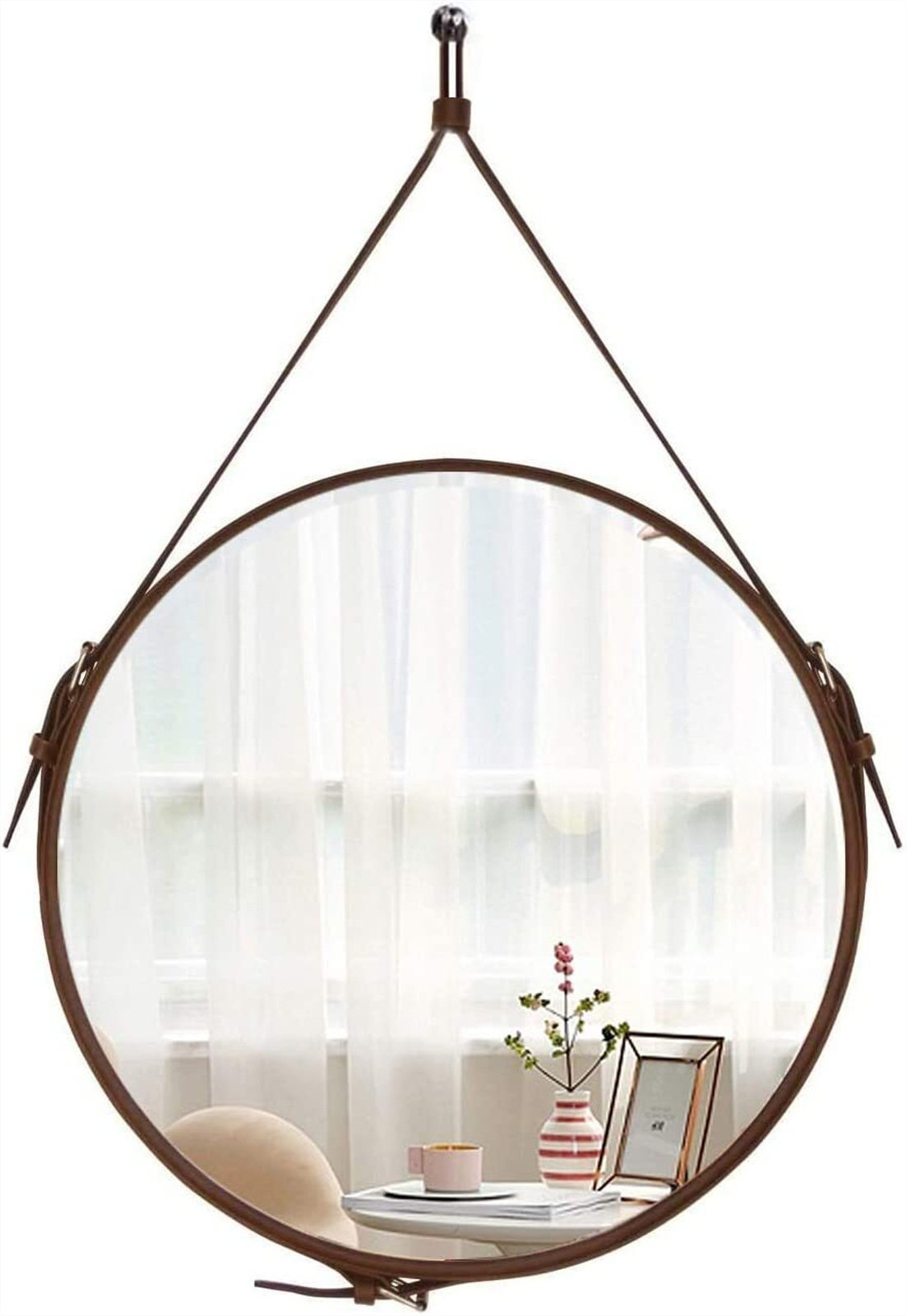 Latitude Run® Round Faux Leather Mirror Strap & Reviews | Wayfair