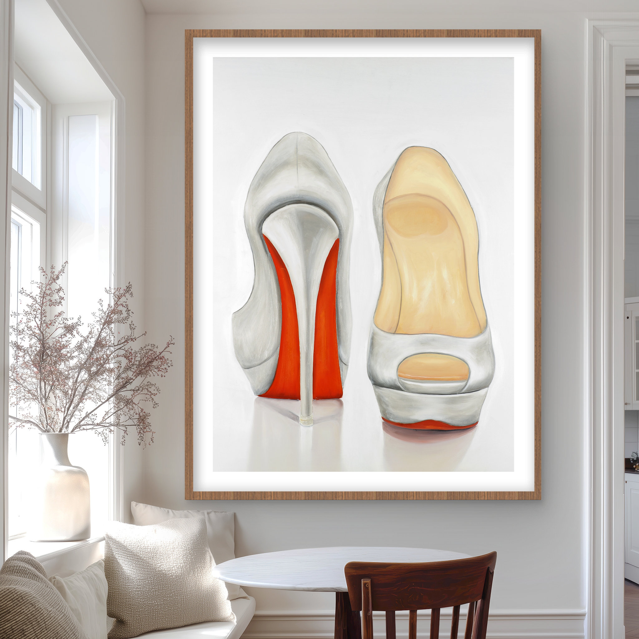 Lark Manor™ Red and White Pumps - Fashion Shoes Matted Print for Decor ...