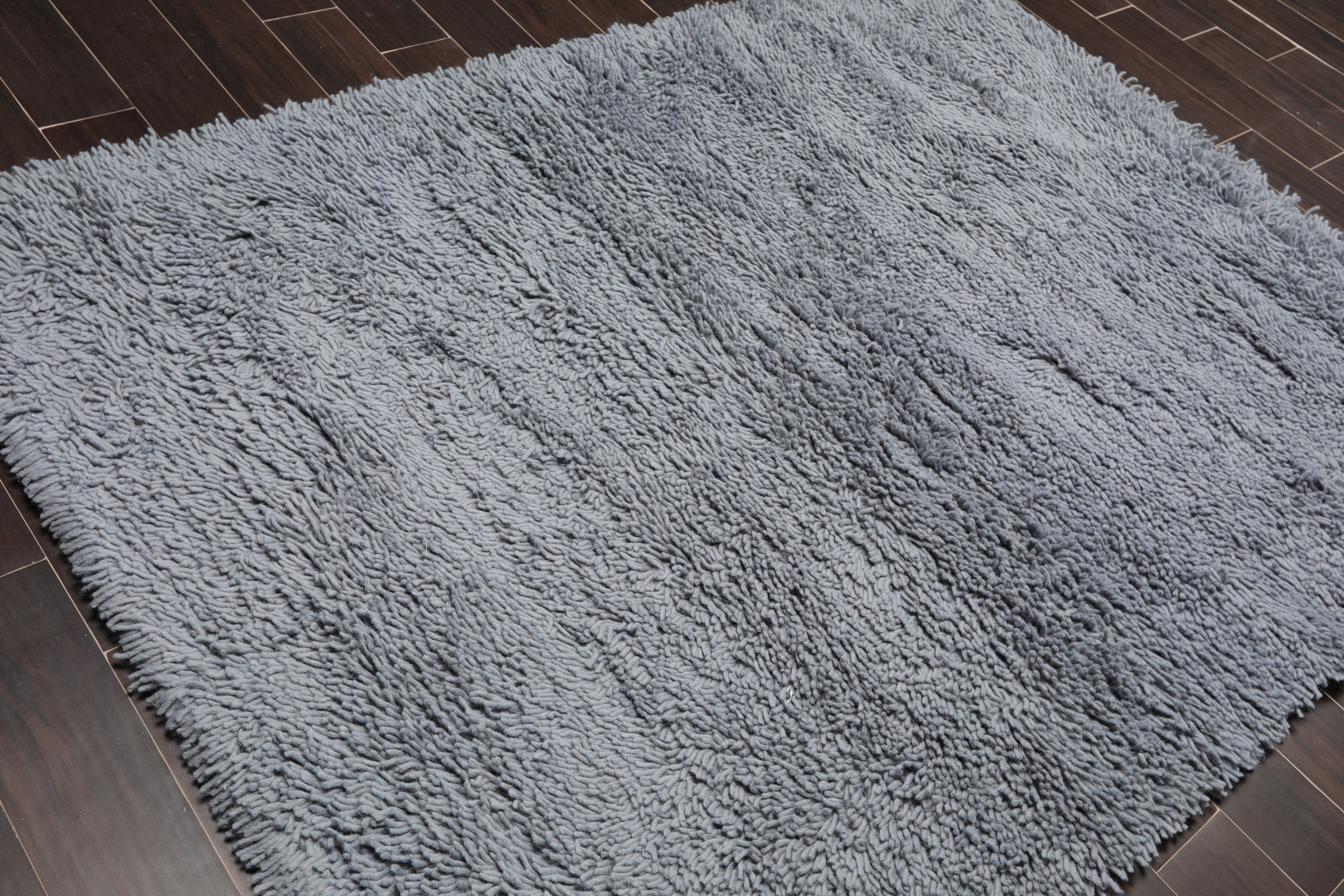 Ebern Designs Akacia Hand Hooked Wool Slate Blue Rug | Wayfair