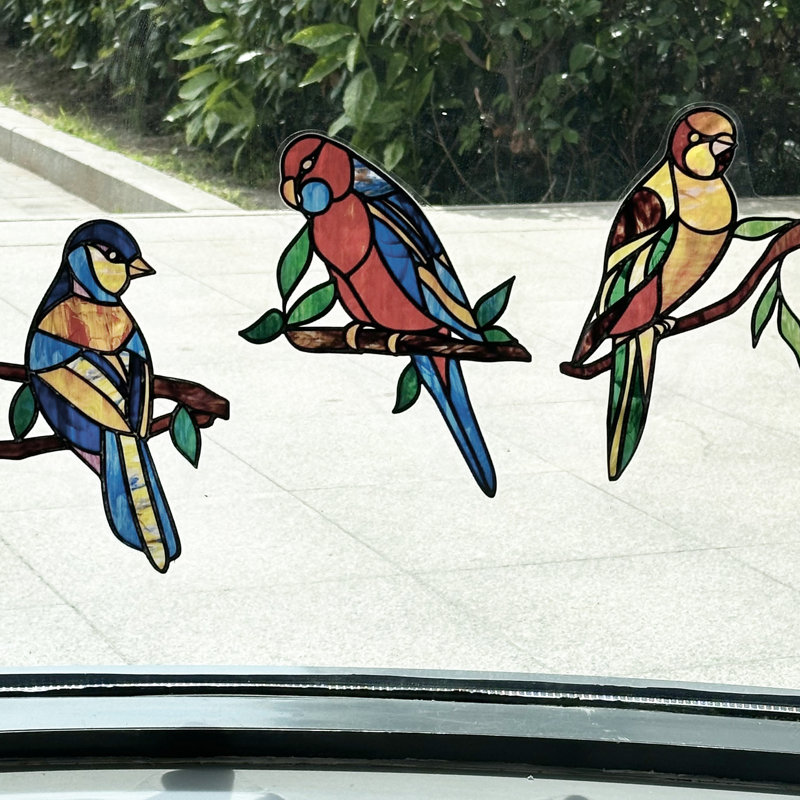 Winston Porter 4 Single Birds Window Decal | Wayfair