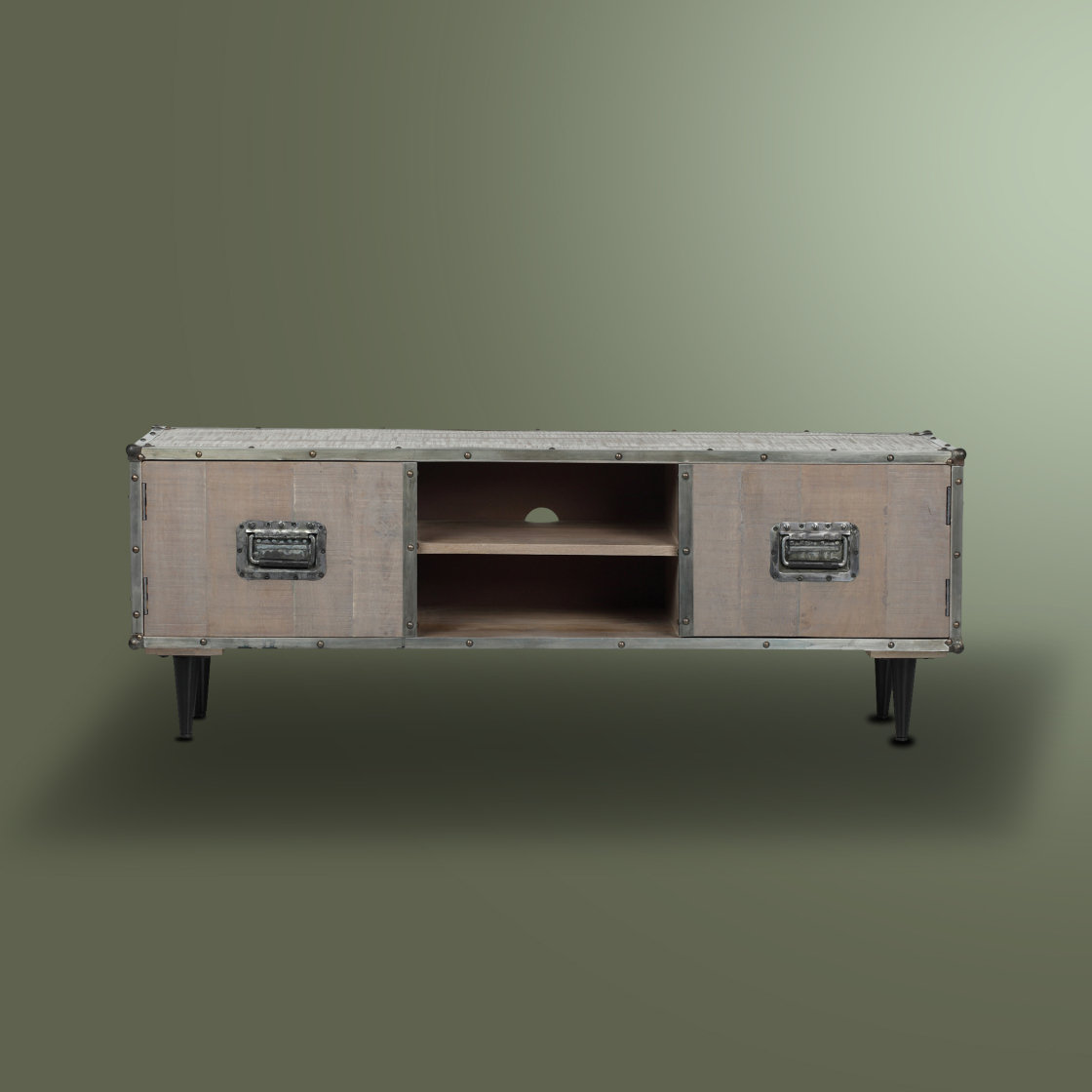 17 Stories Tv Cabinet 2 Door Back Mdf Metal Fitting Leg Kd Decorative ...