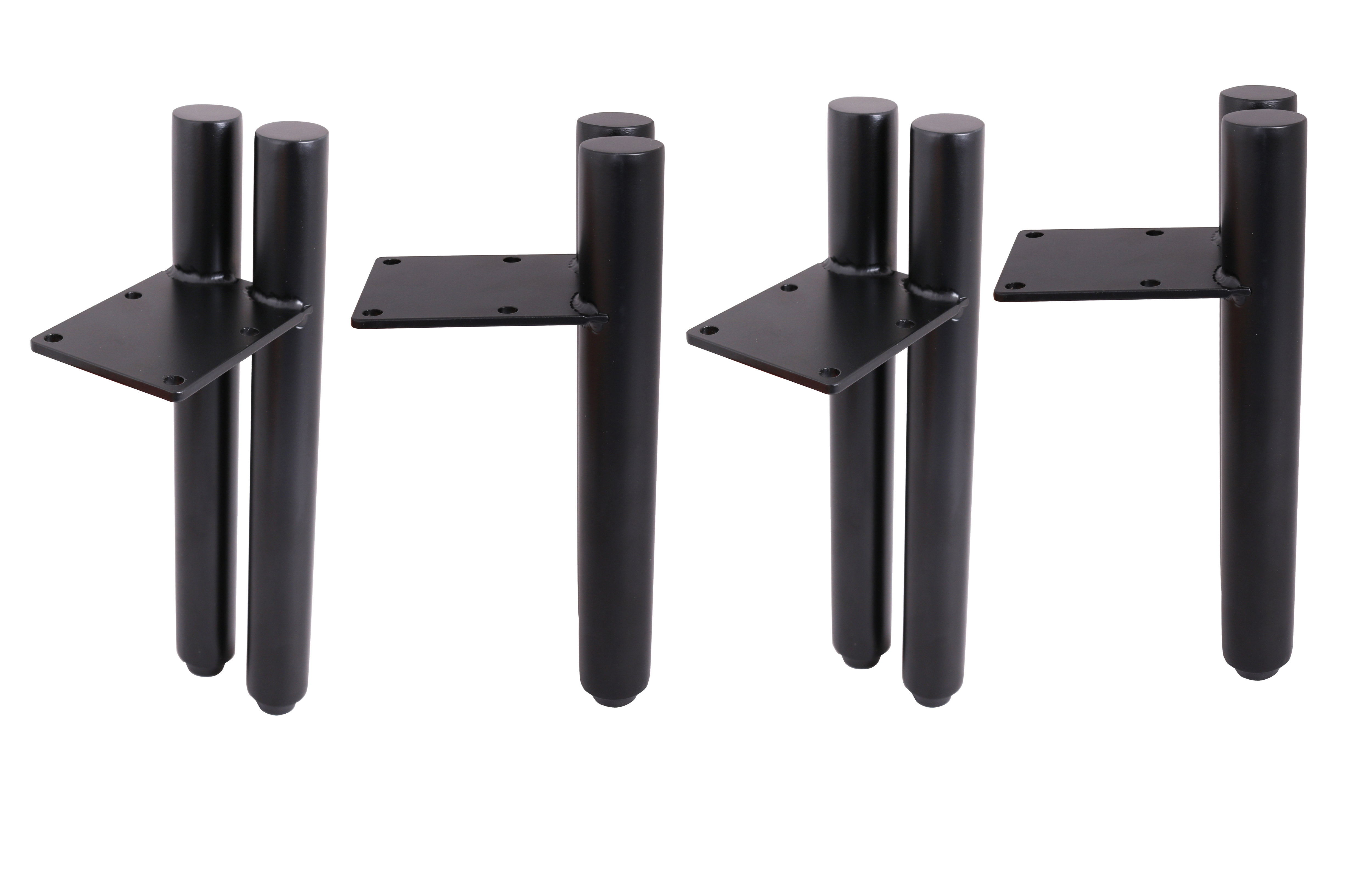 Latitude Run® 4pcs X 4'' Black Metal Furniture Legs, Modern Straight ...
