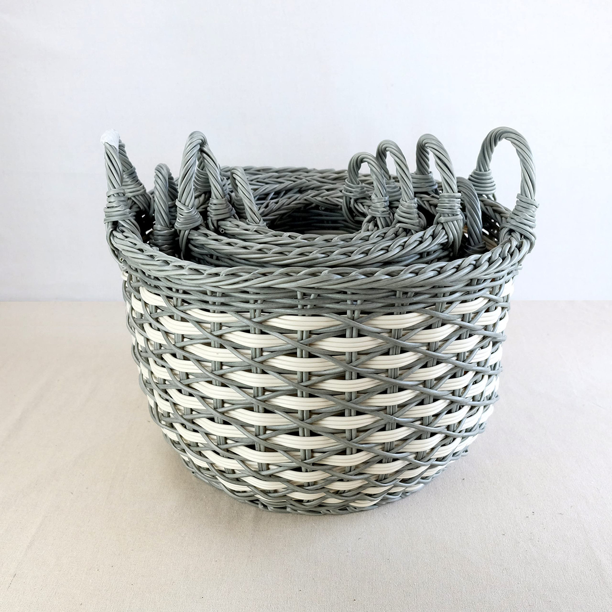 Bayou Breeze 3-Pack Stackable Hand Woven Wicker Storage and Laundry ...