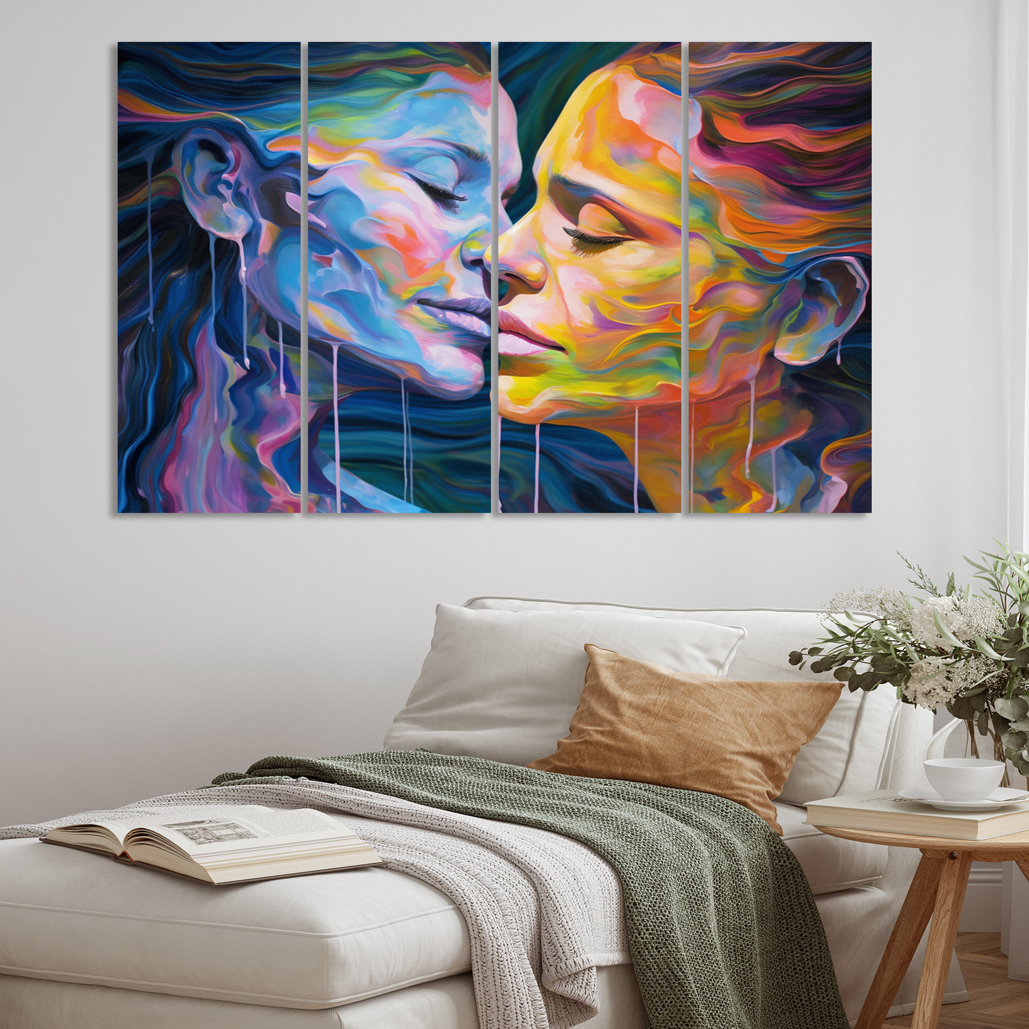 Design Art Female Soft Embrasse II - Fashion Woman Metal Wall Decor Set ...