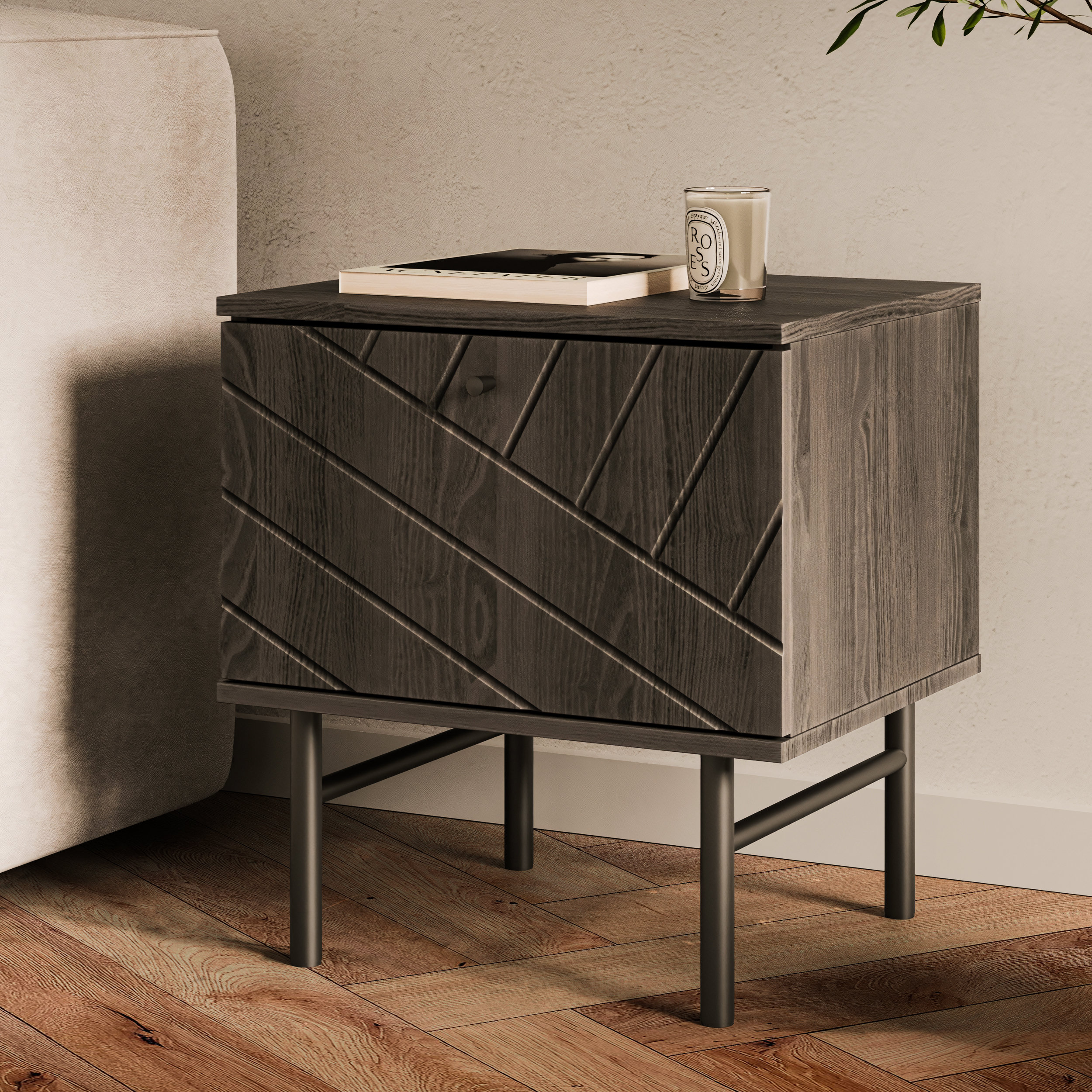 Latitude Run® Latitude Run Lanai End Table in Modern Design Nightstand with Storage & Reviews ...