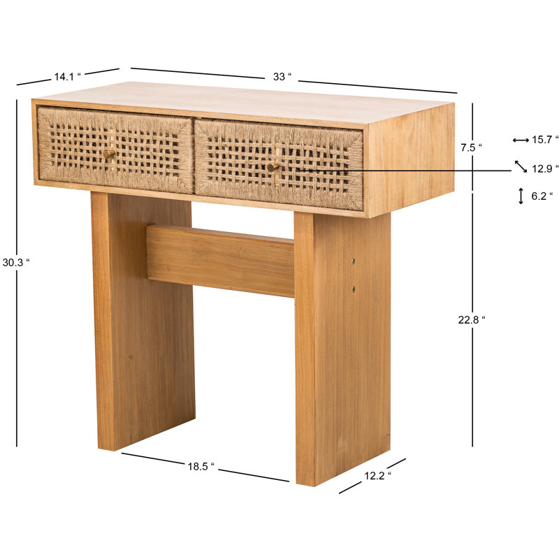 Bay Isle Home™ Karlson 2-Drawer Wood and Rope Console Table | Wayfair