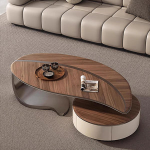 Bkoksety Light luxury creative leaf shape coffee table | Wayfair