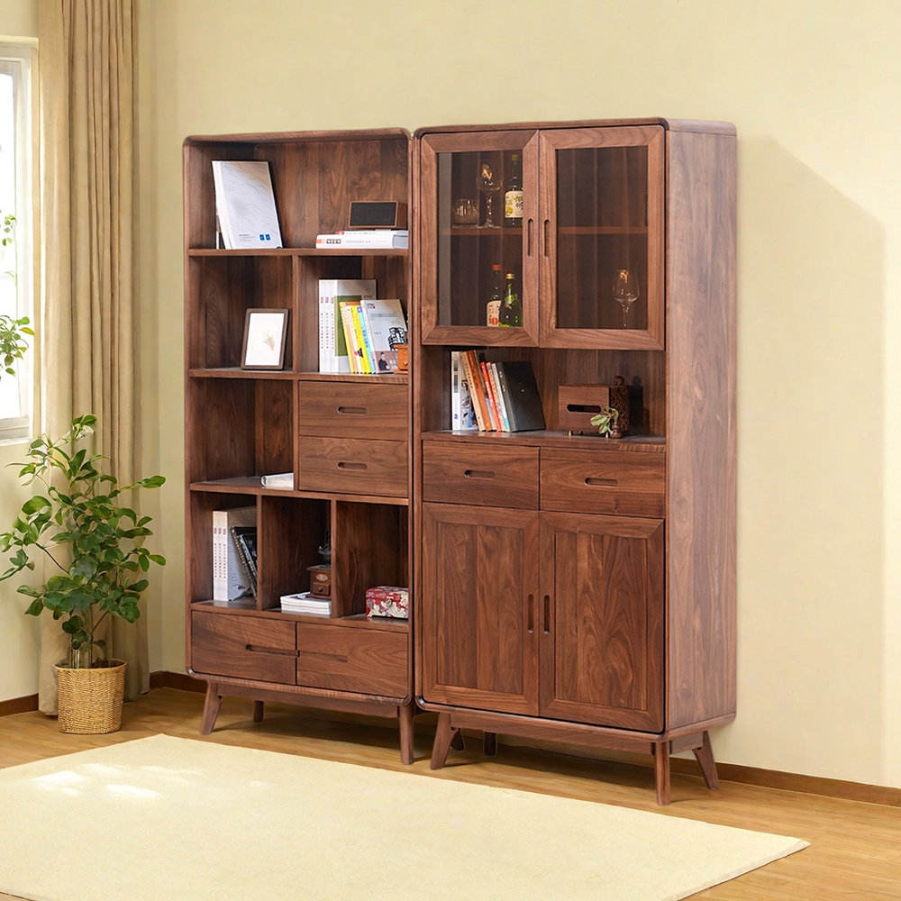 Corrigan Studio® Solid wood black walnut bookcase | Wayfair