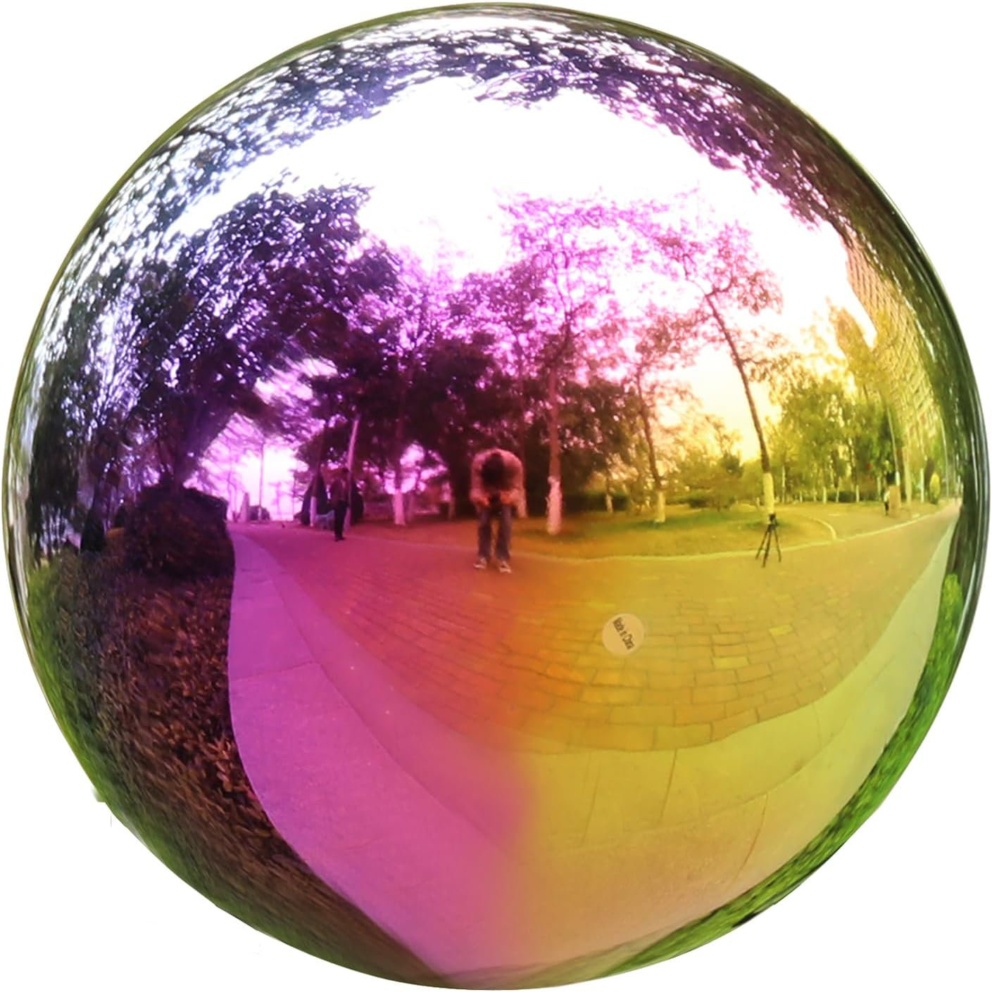 Arlmont & Co. Gazing Ball, Stainless Steel Mirror Ball Reflective ...