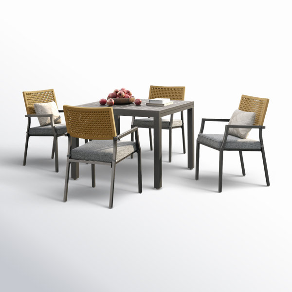 Joss & Main Aiden 6-person Outdoor Steel Dining Sets With Cushion ...