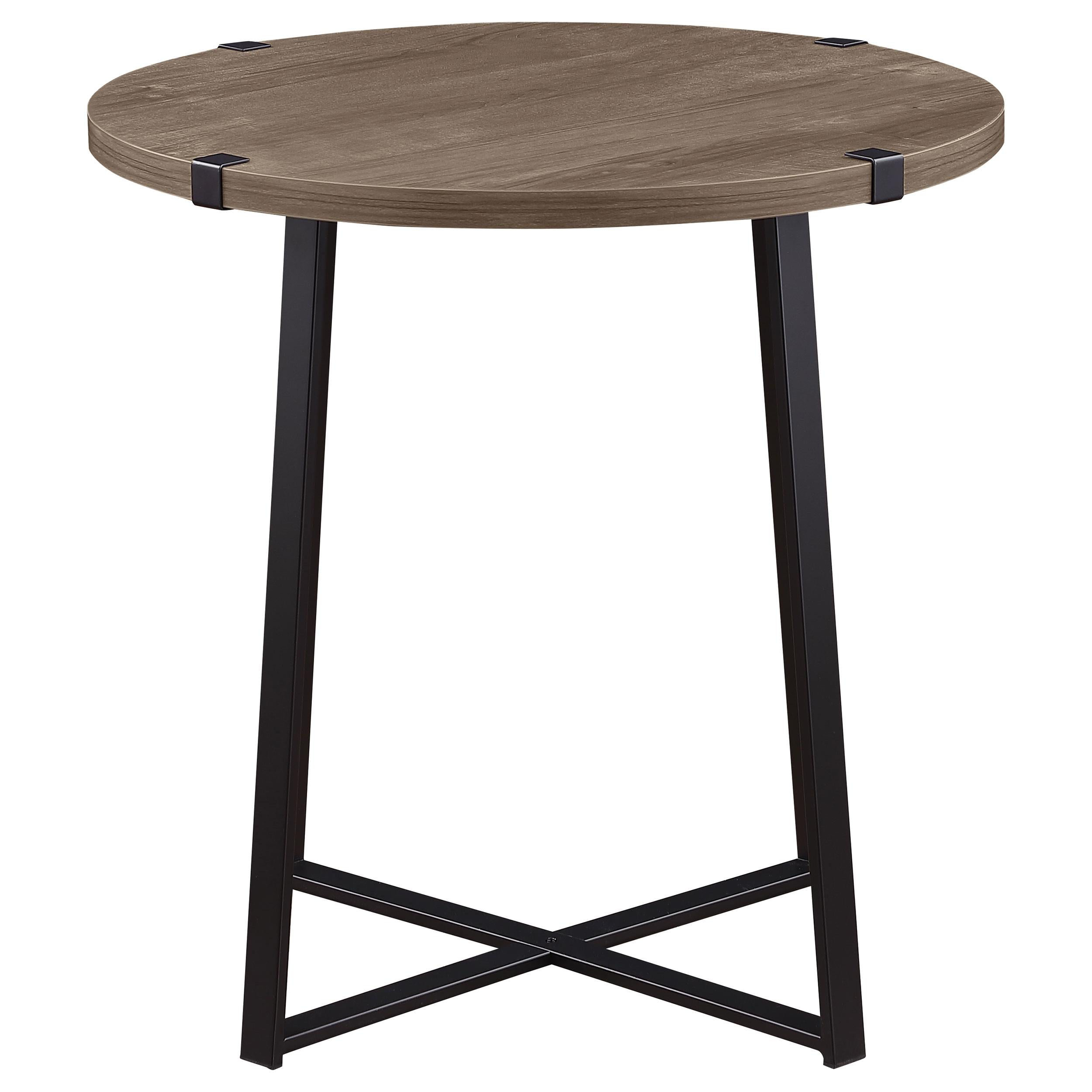 Latitude Run® Marcus Round Engineered Wood Side End Table Grey ...