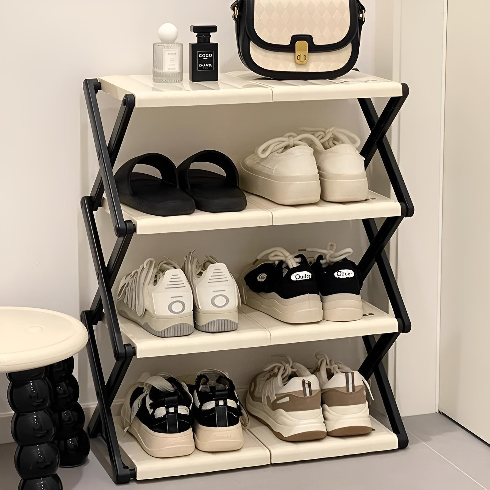 Rebrilliant Simple Foldable Shoe Rack, Multi-Layer Storage Shoe Rack ...