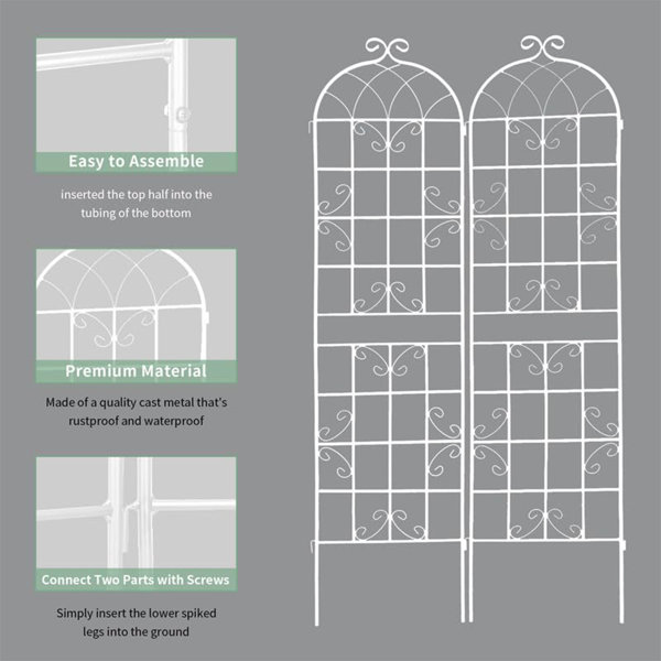 Red Barrel Studio® Trellis for Climbing Garden Plants, Heavy Duty Metal ...